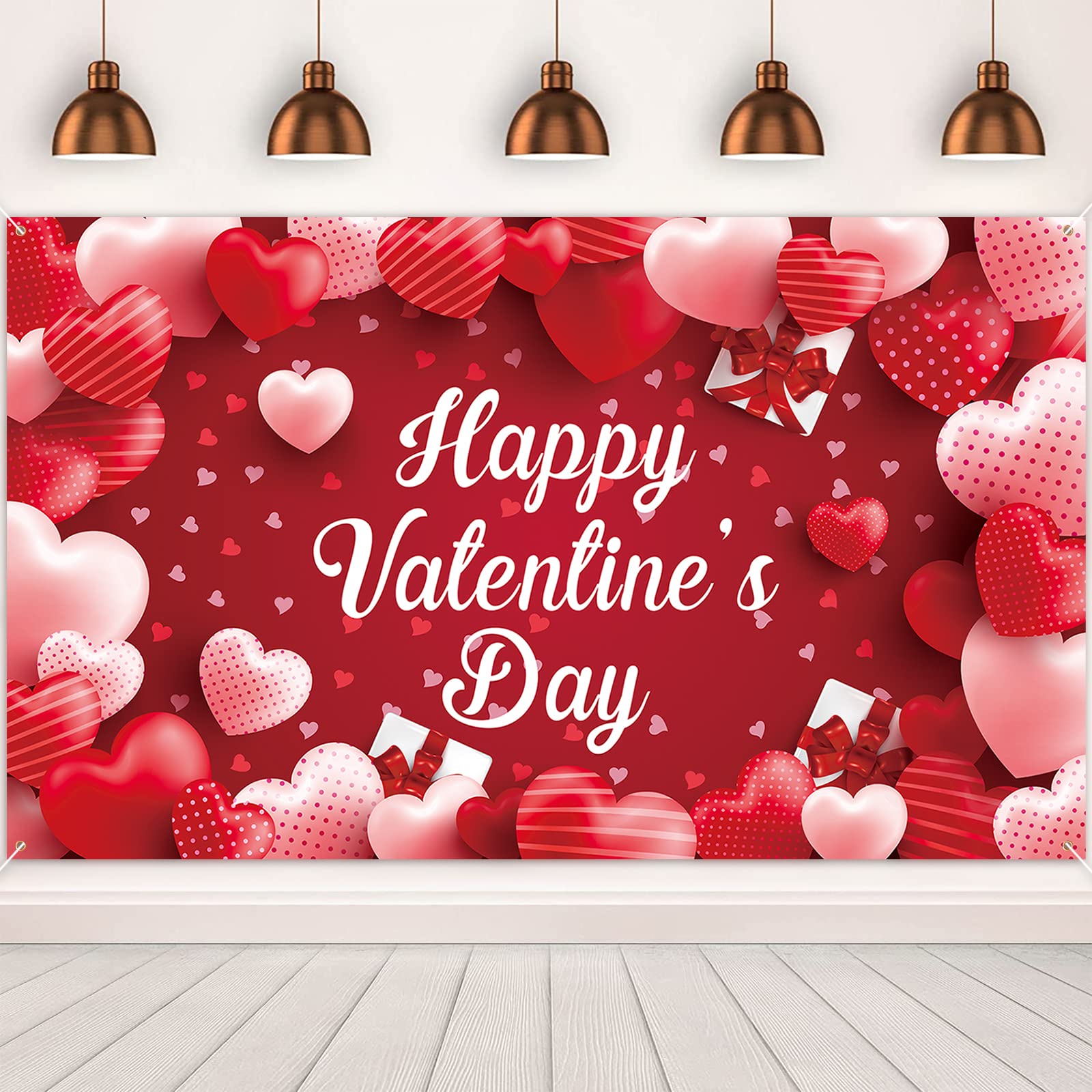 Amazon.com : Happy Valentine's Day Backdrop Banner, XtraLarge ...