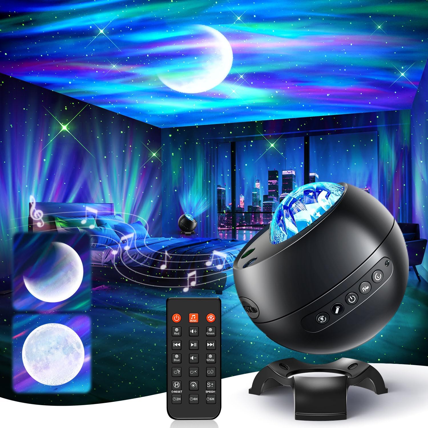 YGiTK Northern Galaxy Lights Projector, Night Light for Bedroom, Aurora ...