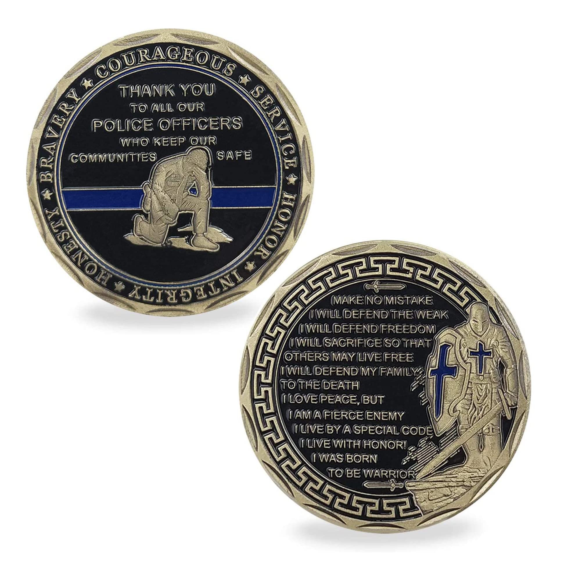 Amazon.com: Glamtune Thank You Police Challenge Coin Law Enforcement ...