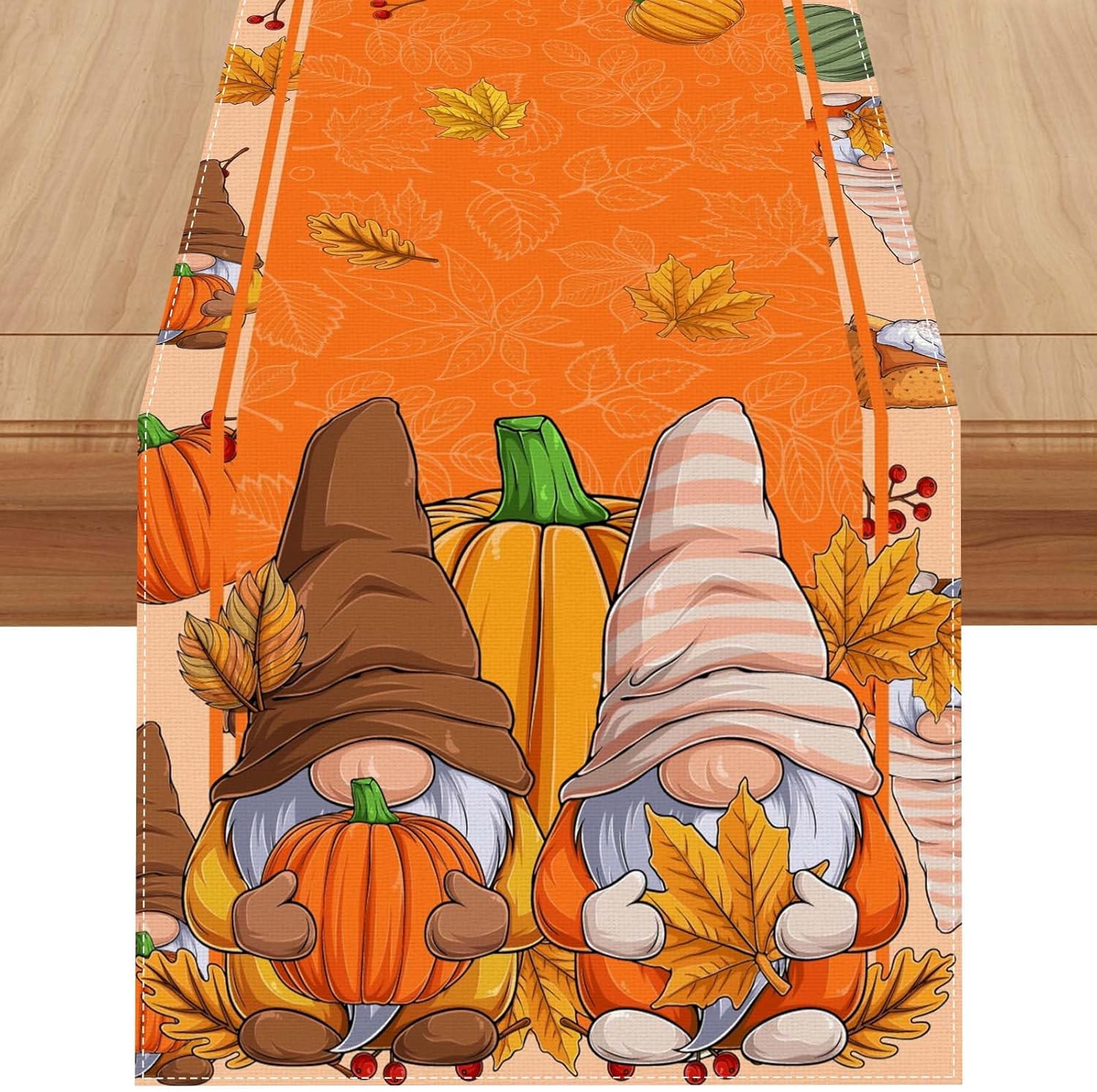 Amazon.com: Jiudungs Linen Fall Table Runner 72 Inches Long Fall Gnomes ...