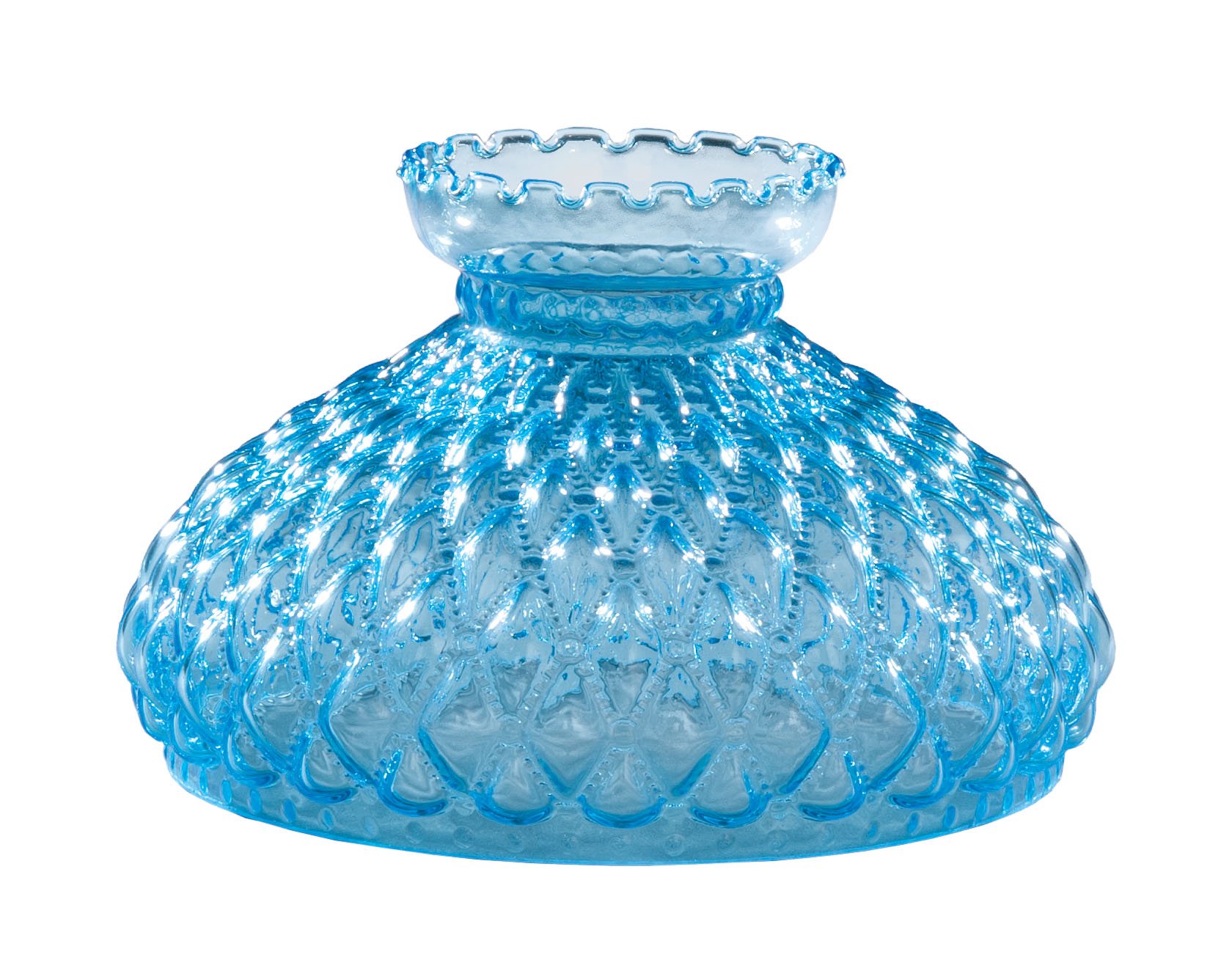 B&P Lamp® 10" Light Blue Diamond Quilted Pattern Student Glass Shade ...
