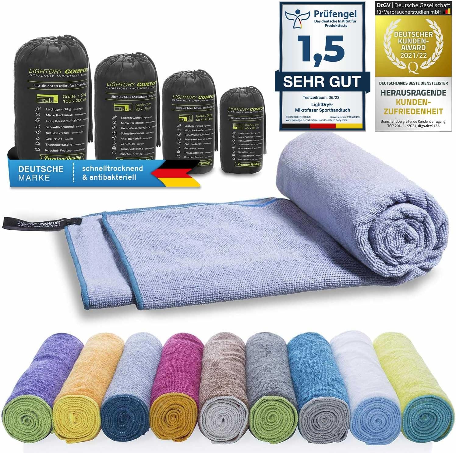 PEARL Strandtuch: Extra saugfähiges Mikrofaser-Badetuch, 180 x 90 cm ...