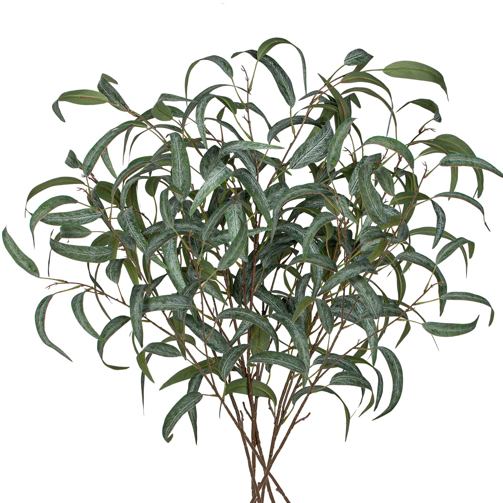 Amazon.com: Faux Eucalyptus Stems Willow Eucalyptus Leaves 34” Long Fake Salix Leaves 6 Pcs ...