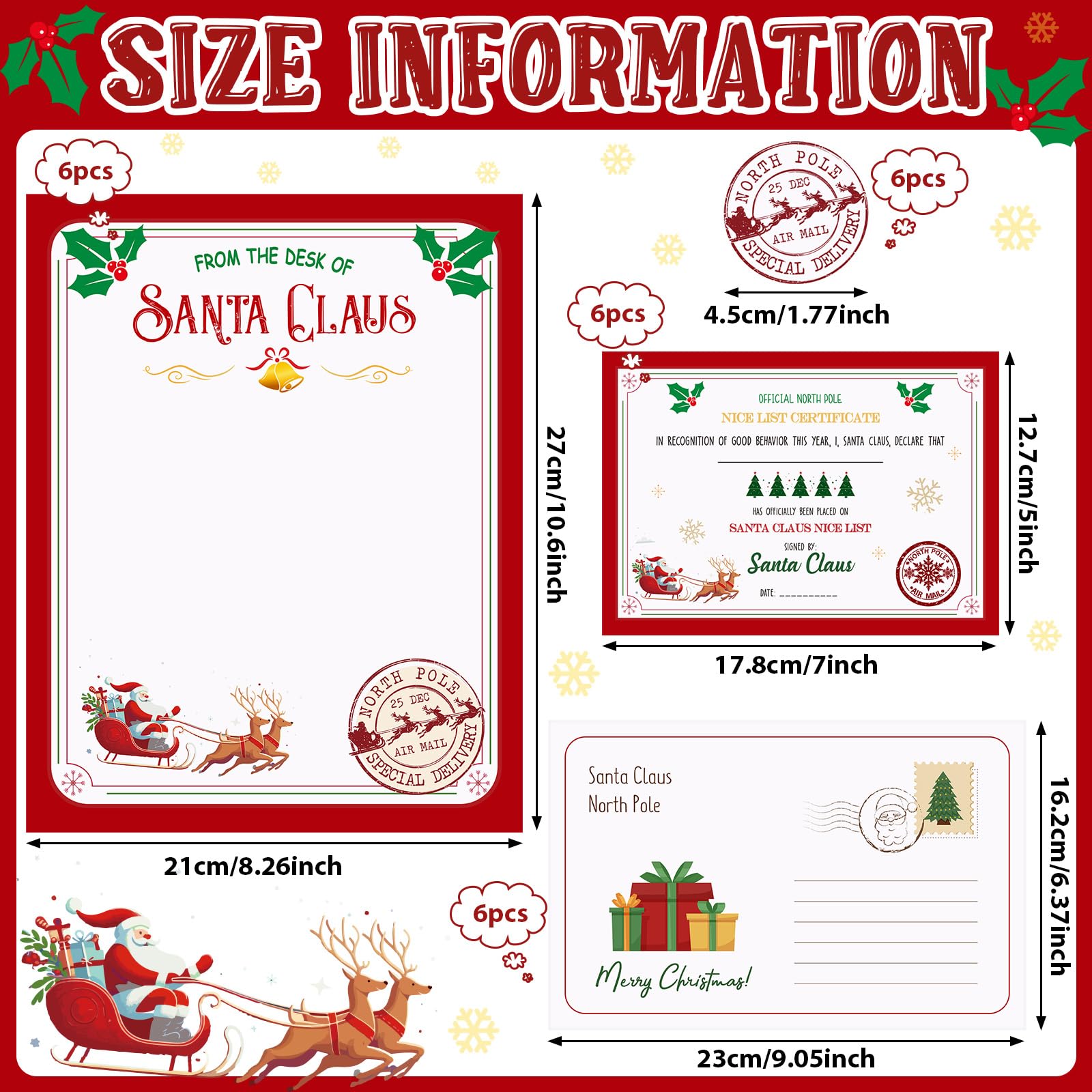 Snapklik.com : Tenare 42 Pcs Christmas Letter To Santa Kit For Kids 6 ...