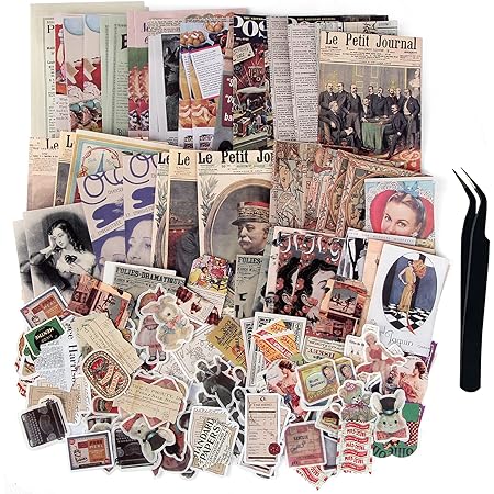 Amazon.com: 200pcs Cute Stickers for Journaling - Vintage Scrapbook ...
