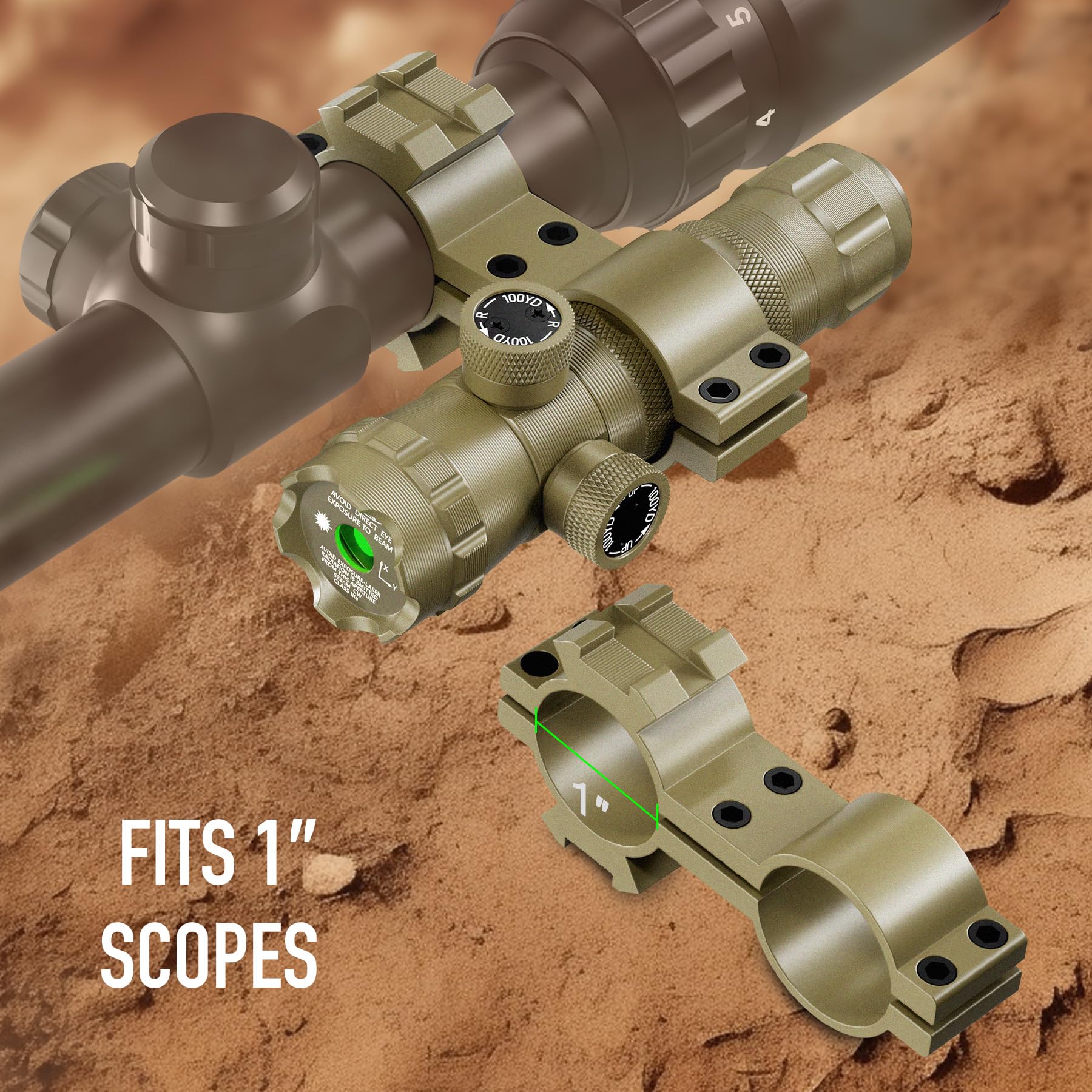 Snapklik.com : Pinty Hunting Rifle Green Laser Sight Dot Scope Adjustable