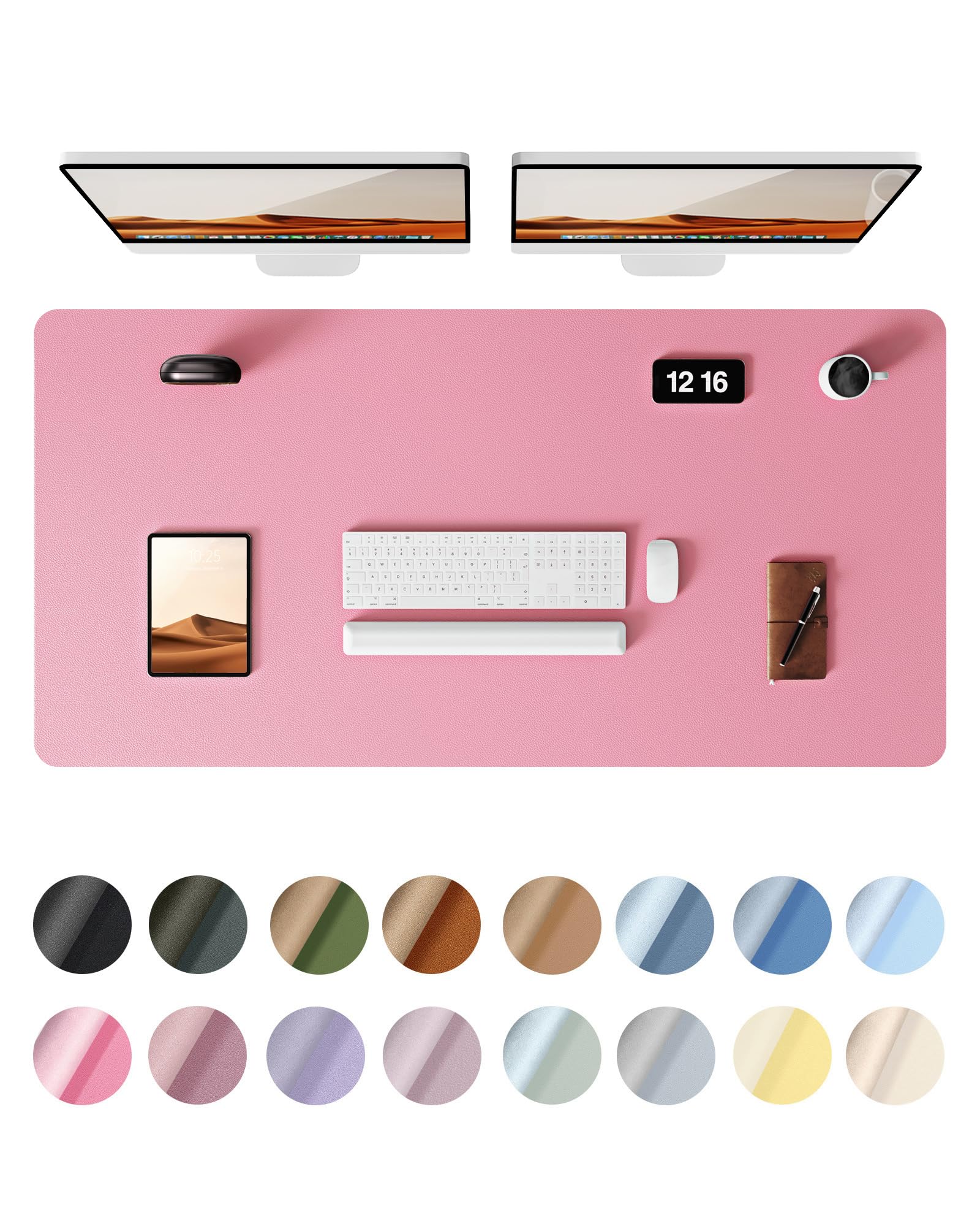 YSAGi Leather Desk Pad Protector, Office Desk Mat, Large Mouse Pad, Non ...