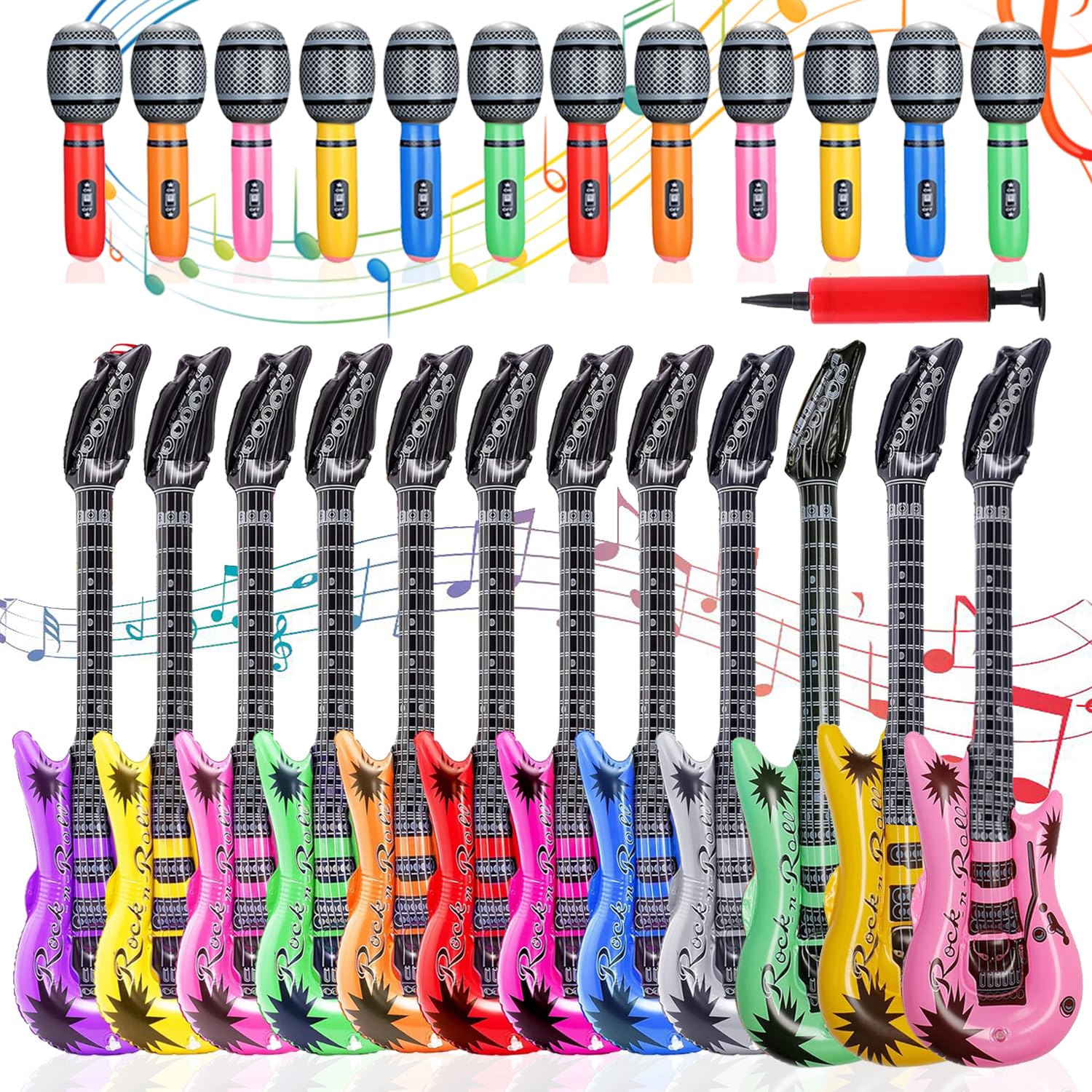 Inflatable Party Props 25PCS Inflatable Instruments Inflatable Guitar ...