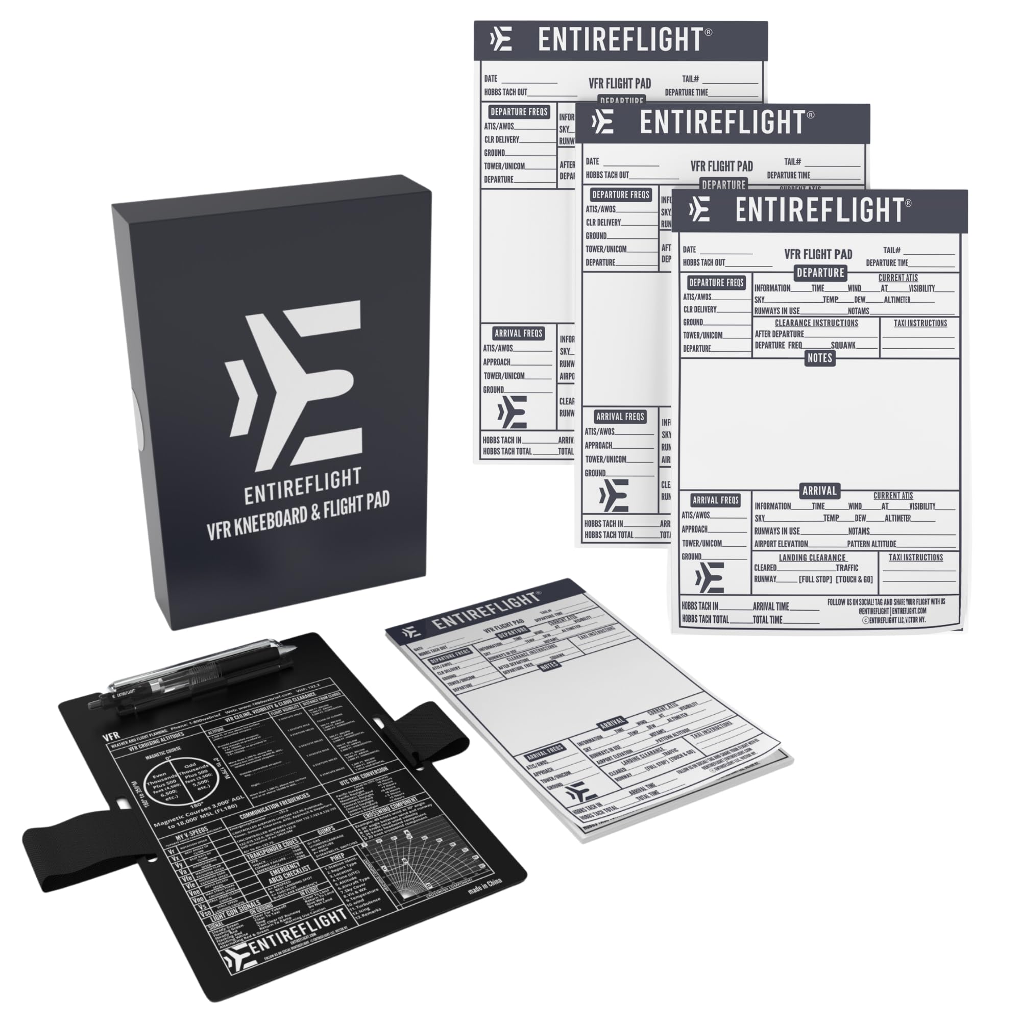 Amazon.com: EntireFlight - IFR Flight Notepad & Pilot Kneeboard VFR ...