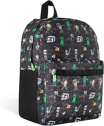 Minecraft School Bag Boys and Girls, Kids Backpack (Black Aop): Buy ...
