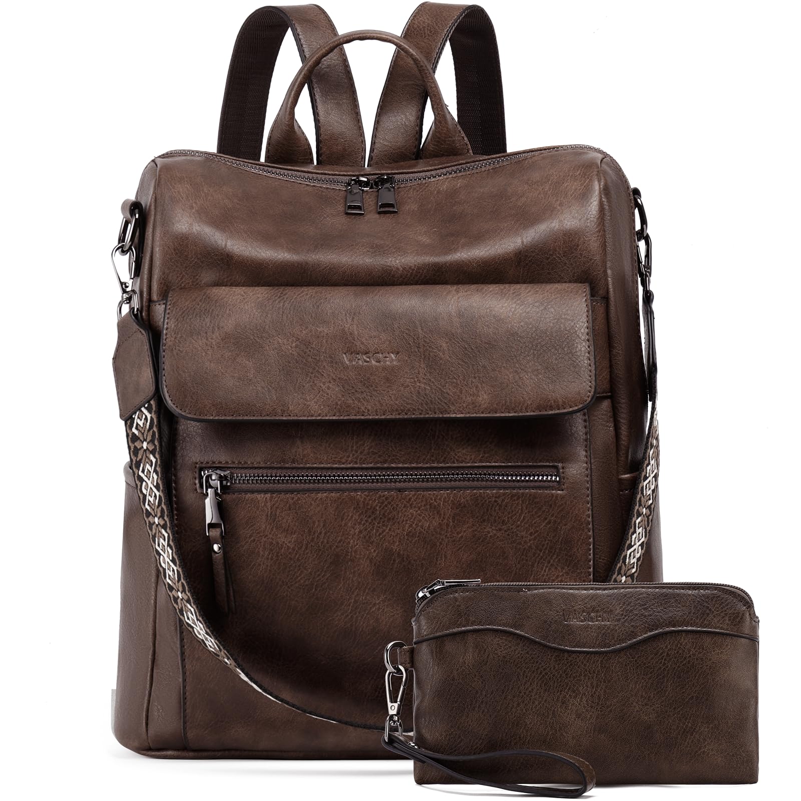 Amazon.com: VASCHY Backpack Purse for Women, Large Vegan Leather ...