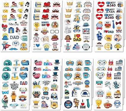 Amazon.com: SEPGLITTER 24 Sheets Happy Father's Day Stickers Fathers ...
