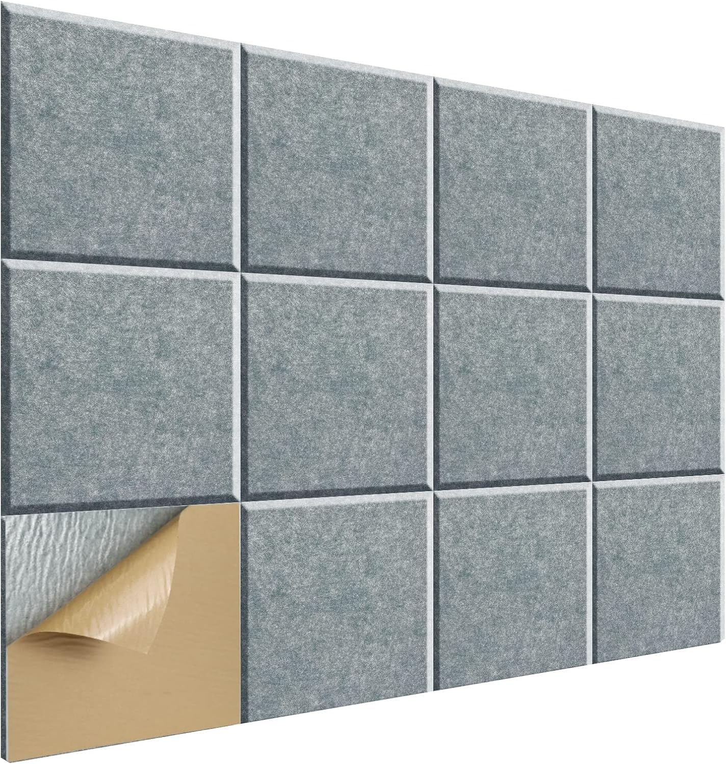 12 Pack 30x30 Soundproofing Panels Self-adhesive, Square Acoustic Wall ...