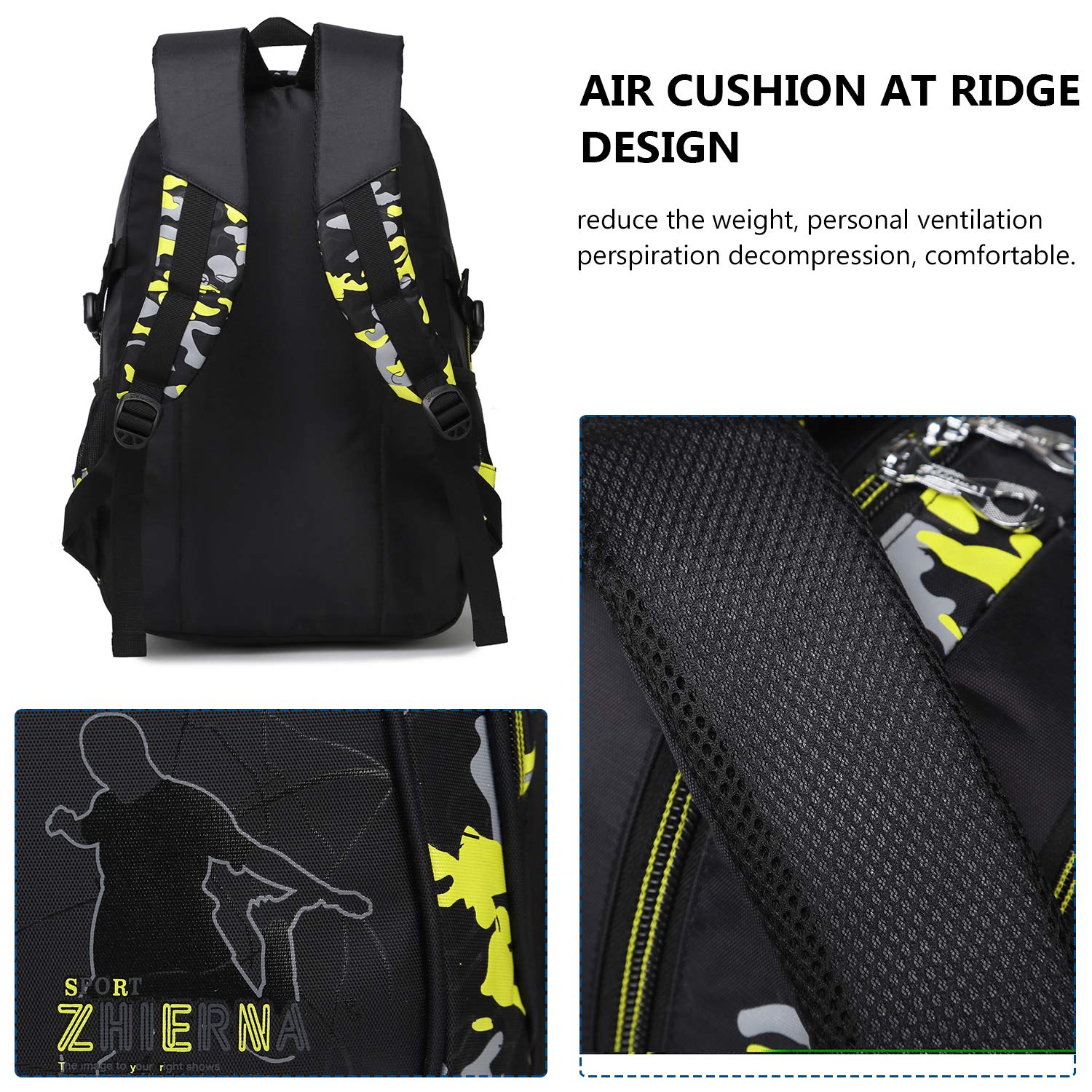 Snapklik.com : Goldwheat School Backpack For Boys Cool Camouflage Bookbags