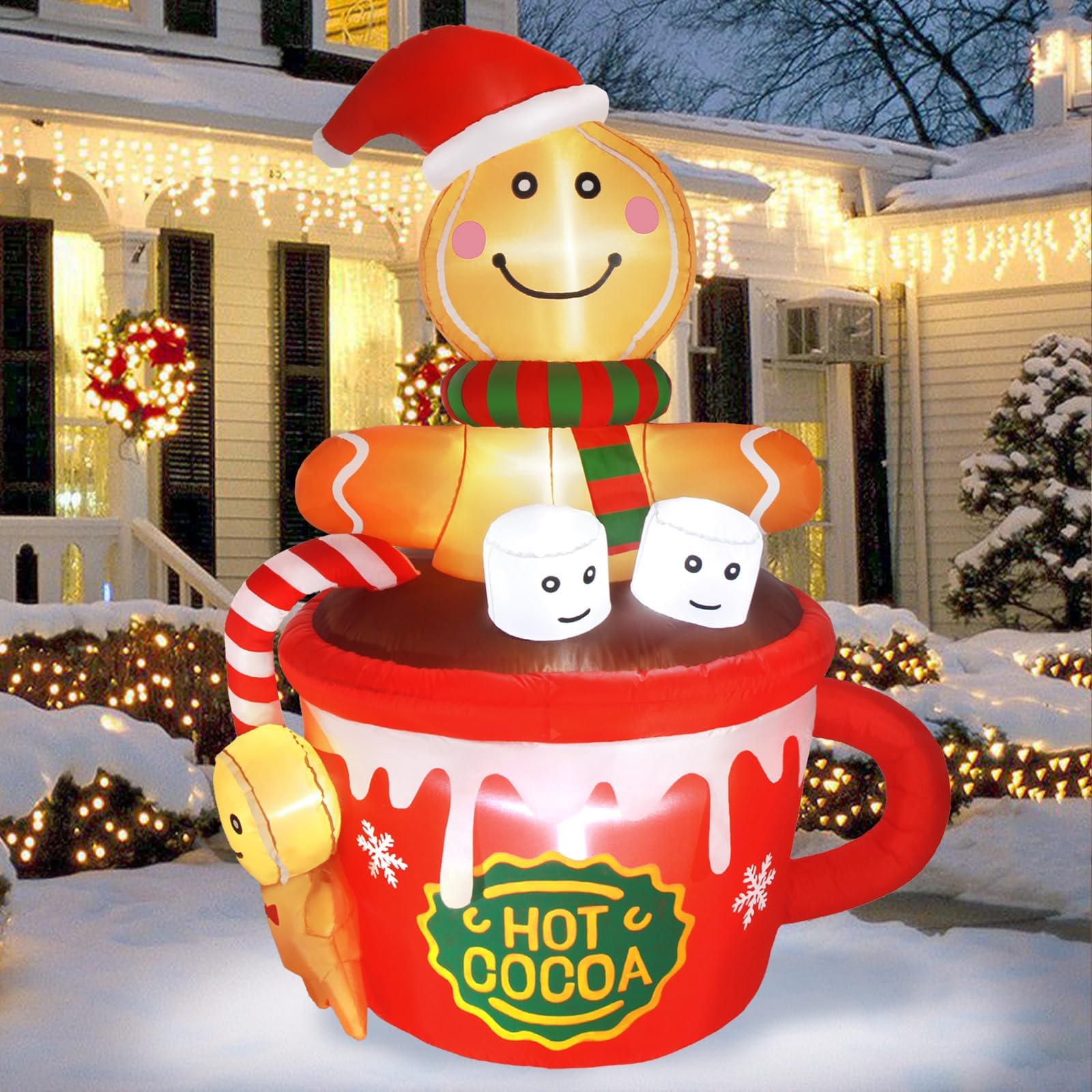 Amazon.com: 6FT Christmas Inflatable Outdoor Decorations Gingerbread ...
