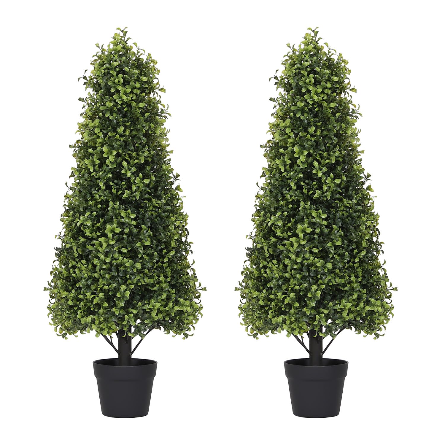 Amazon.com - Azoco 3ft Artificial Boxwood Topiary Tree 36in, Faux ...