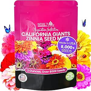 Amazon.com : NatureZ Edge Zinnia Seeds for 2025 Planting Outdoors, Over 8250 Flower Seeds, 2 Oz ...