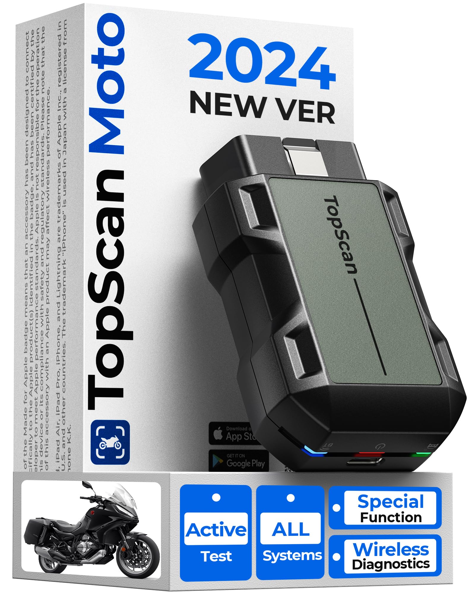 Motorcycle Scan Tool TOPDON TopScan Moto, All System Bidirectional ...