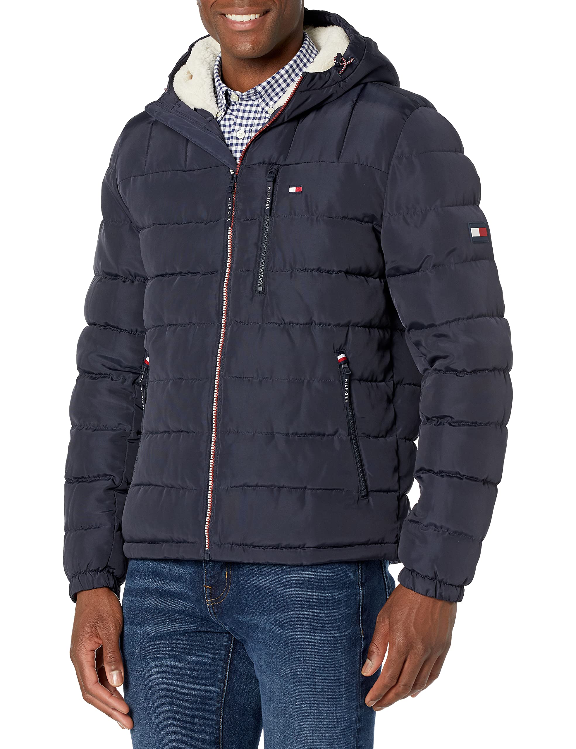 Amazon | Tommy Hilfiger Men's Midweight Sherpa Lined Hooded Water ...