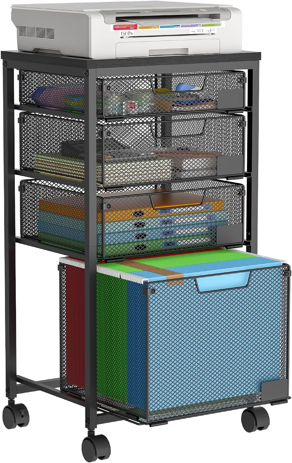 Amazon.com: EasyPAG Mesh File Storage Drawer Carts with 4 Swivel ...