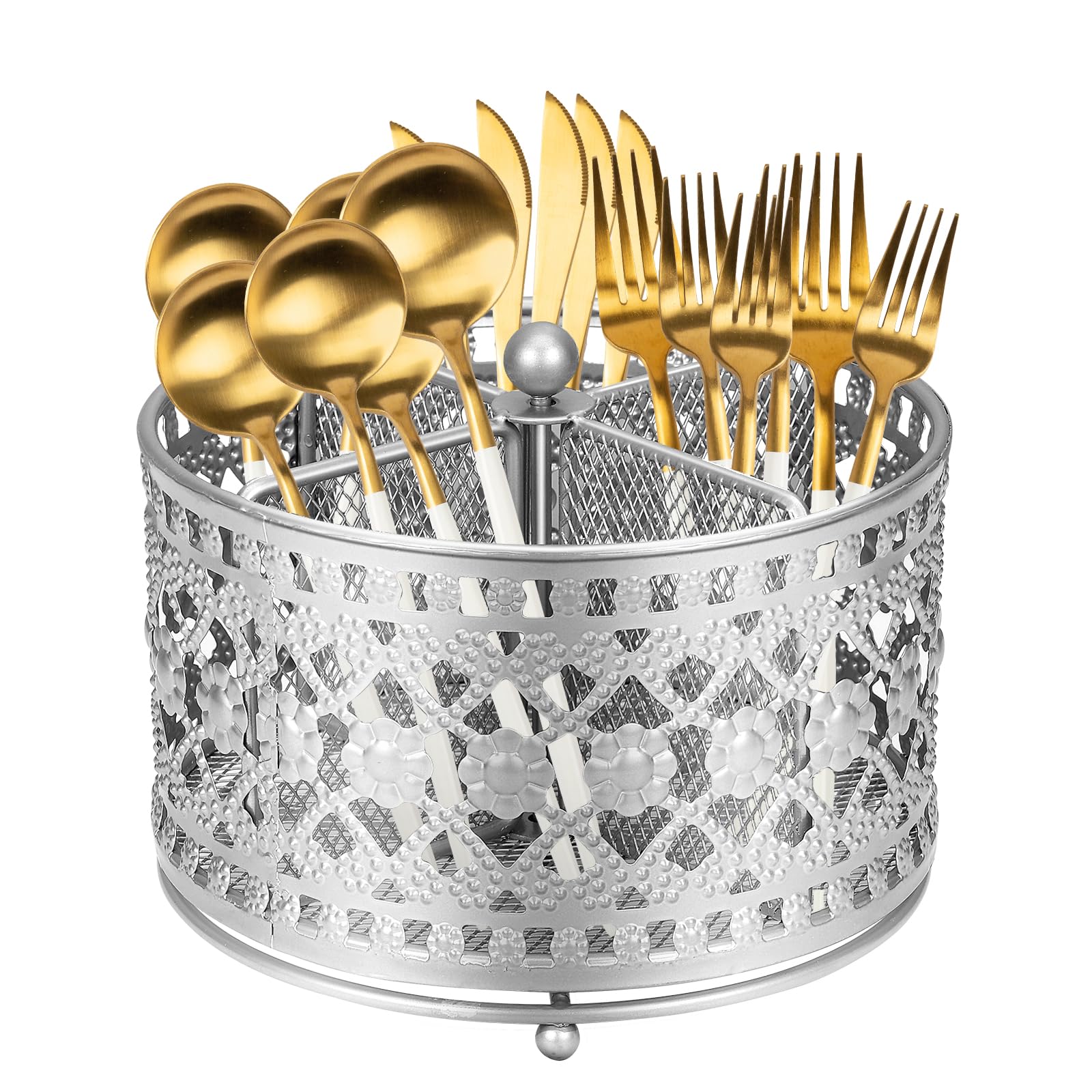Amazon.com - DARCKLE 360° Rotating Silverware Caddy for Party, 4 ...
