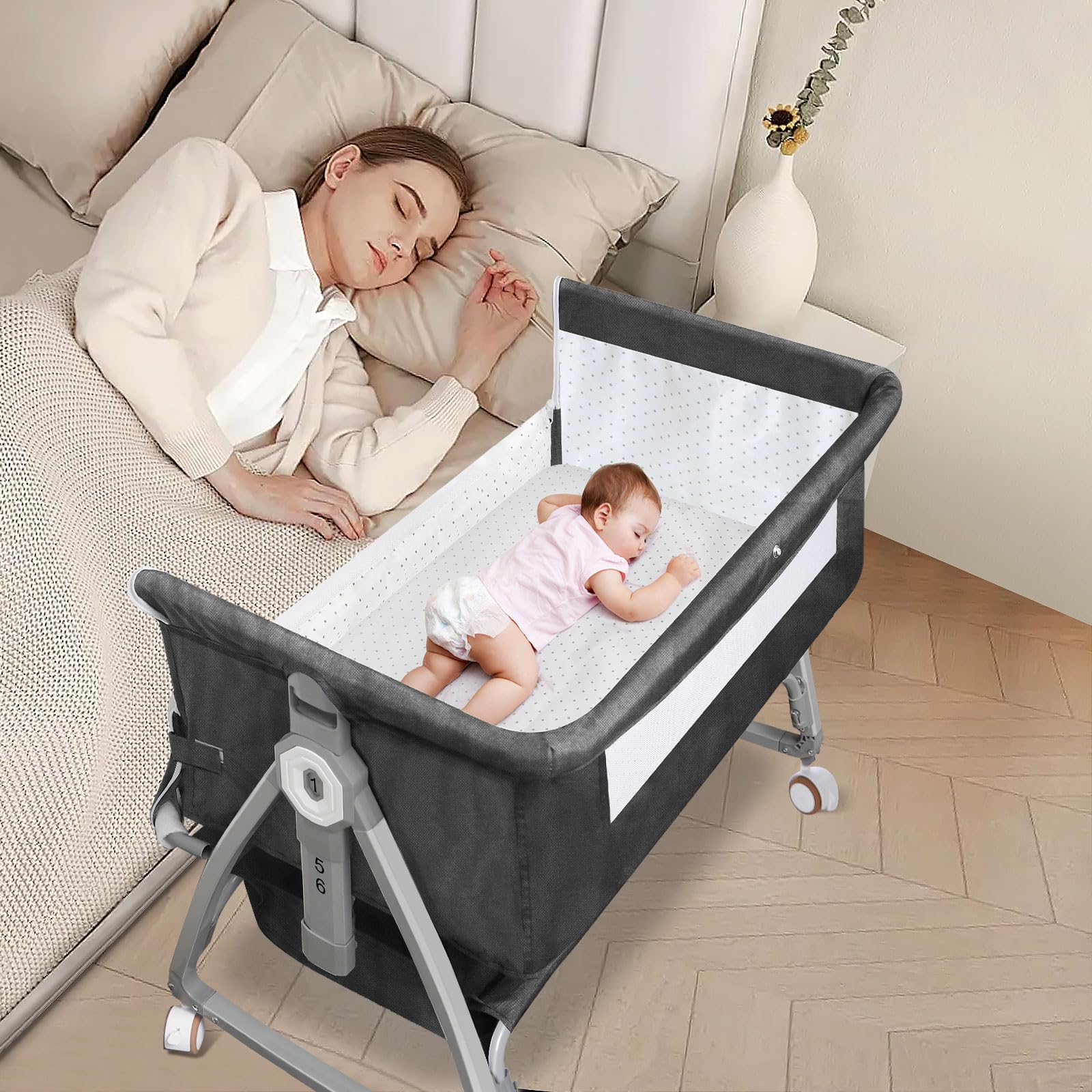 Amazon.com: 3 in 1 Baby Bassinet, Bedside Bassinet for Baby, Rocking ...