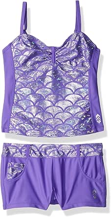 Amazon.com: Free Country Girls' Shiny Sea Shell Tankini Set : Clothing ...