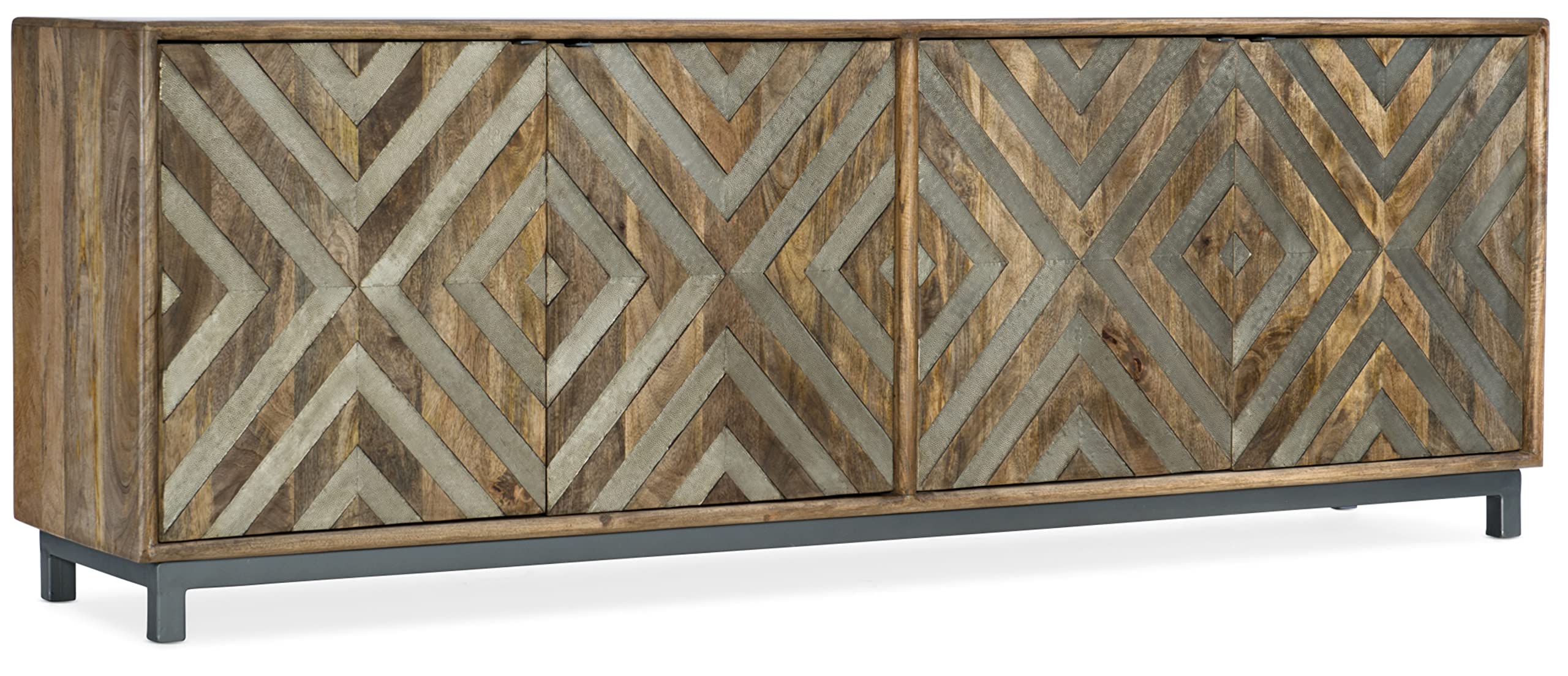 Amazon.com: Wood-Door Entertainment Console in Medium Brown w/Chevron ...