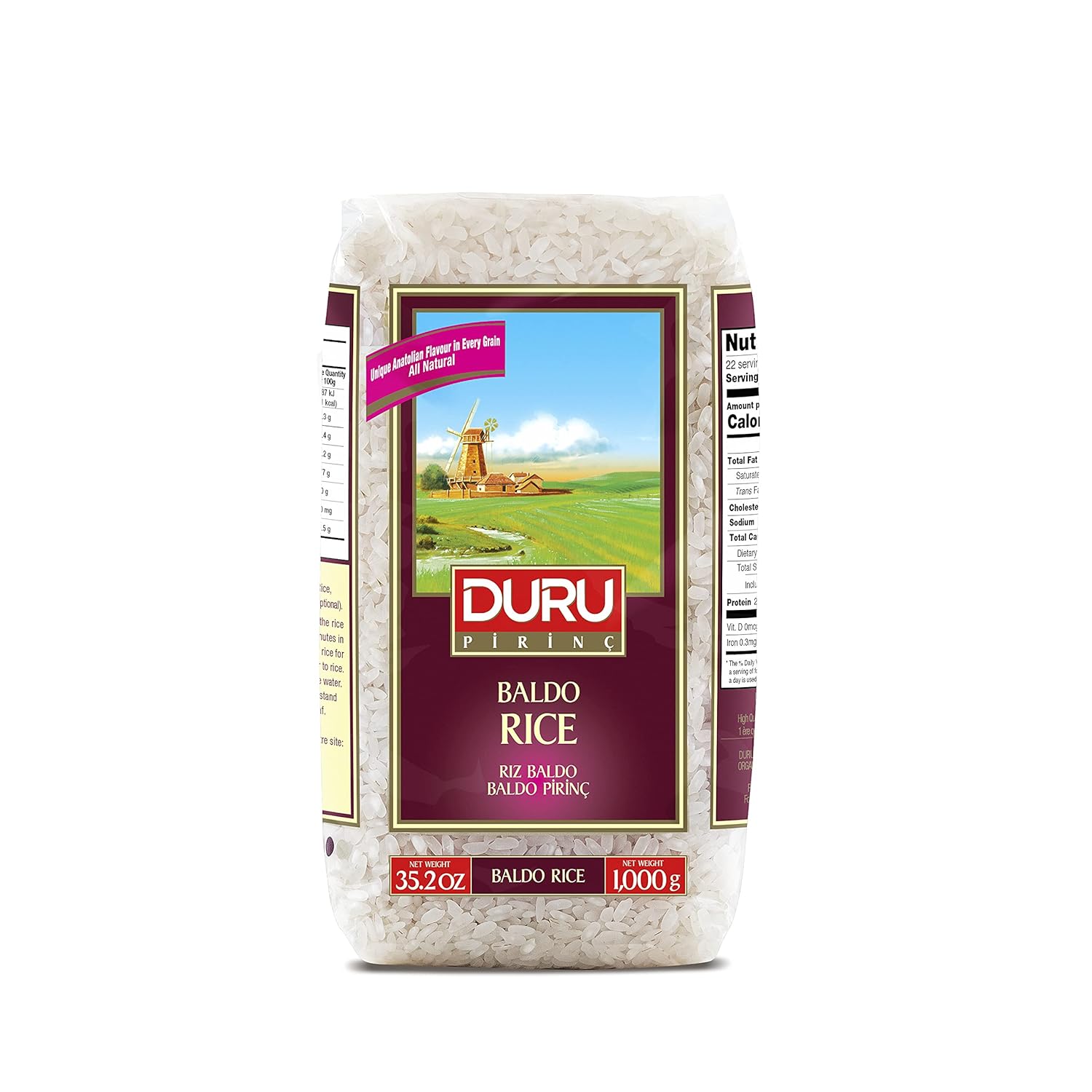 Amazon.com : Duru Baldo Rice, 1000 g, 100% Natural and Certificated ...