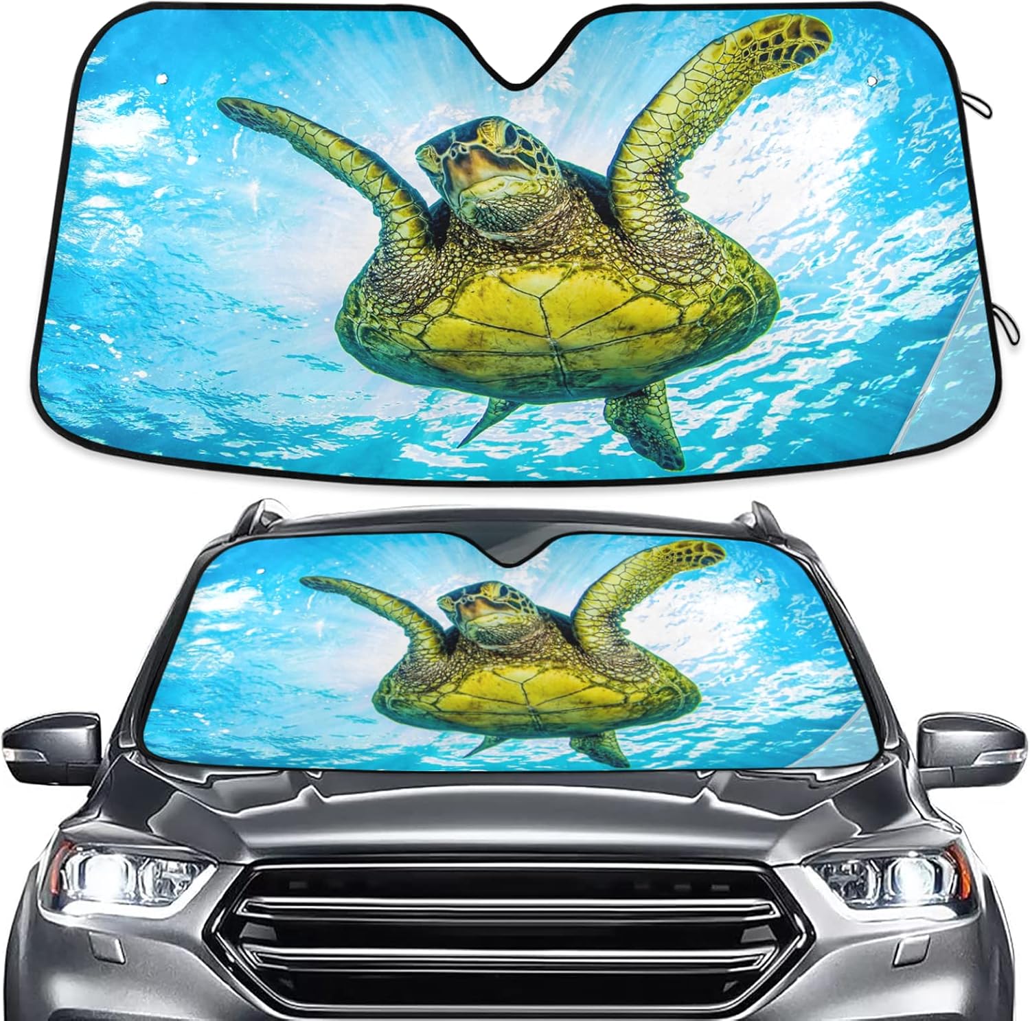 Amazon.com: BOENLE Sea Turtle Underwater Blue Windshield Sun Shade for ...