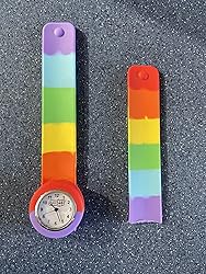 Popwatch Multicoloured Colour Wacky Watch ® Slap Strap Fast Fit Kids ...