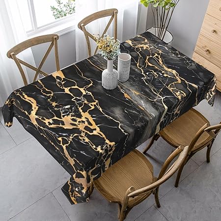 Amazon.com: Worltoldb Marble Tablecloths Polyester Table Cloth for ...