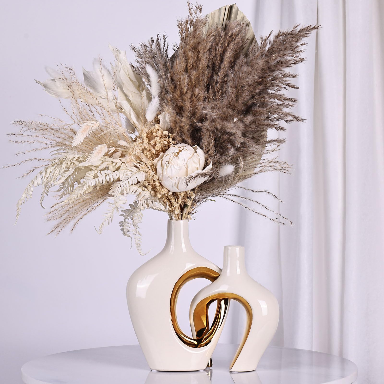 Amazon.com: Dnnnii Ceramic Vase Set of 2 - Modern Vase Sets for Home ...