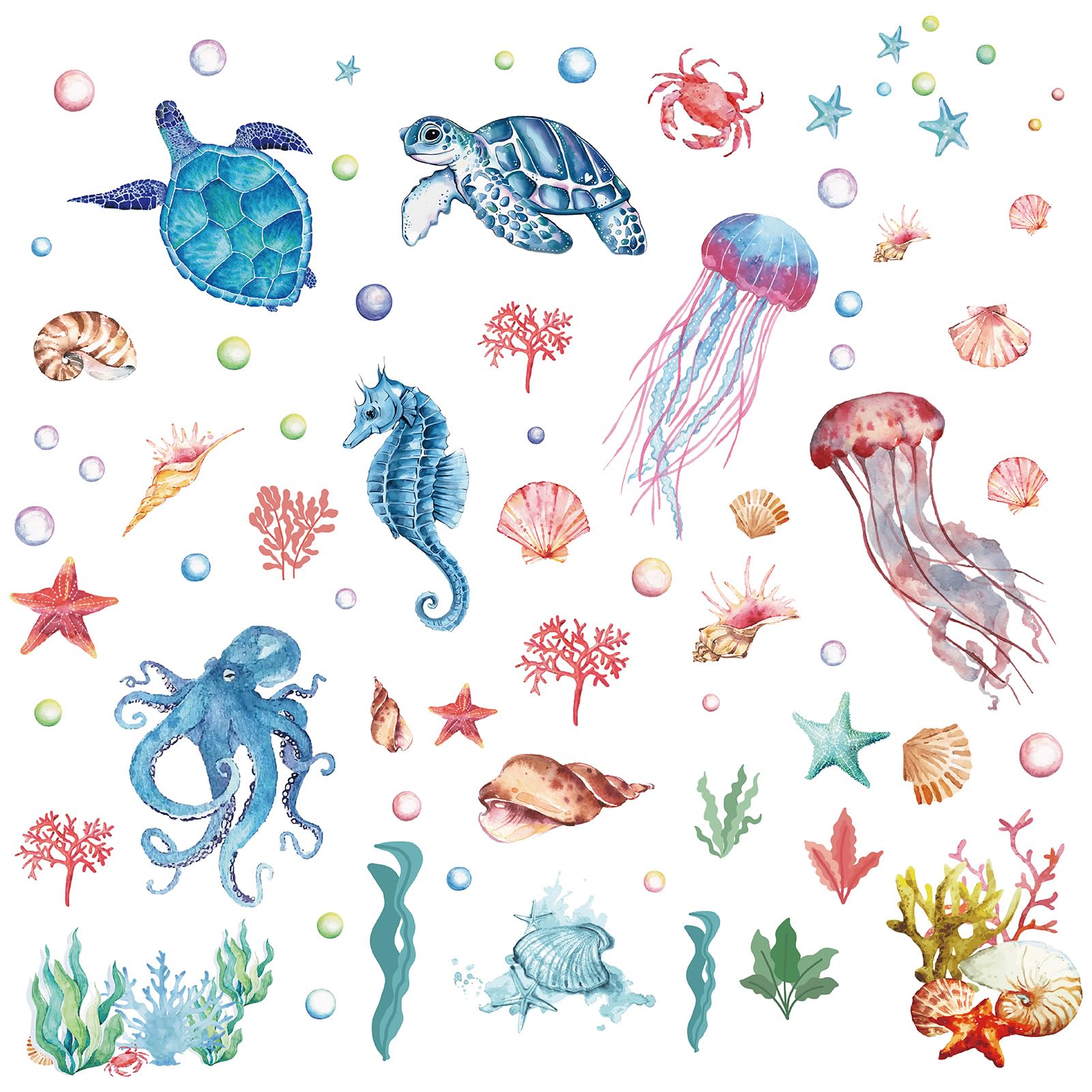 Amazon.com: CRASPIRE 8 Sheets Sea Life Window Decals Stickers Ocean ...