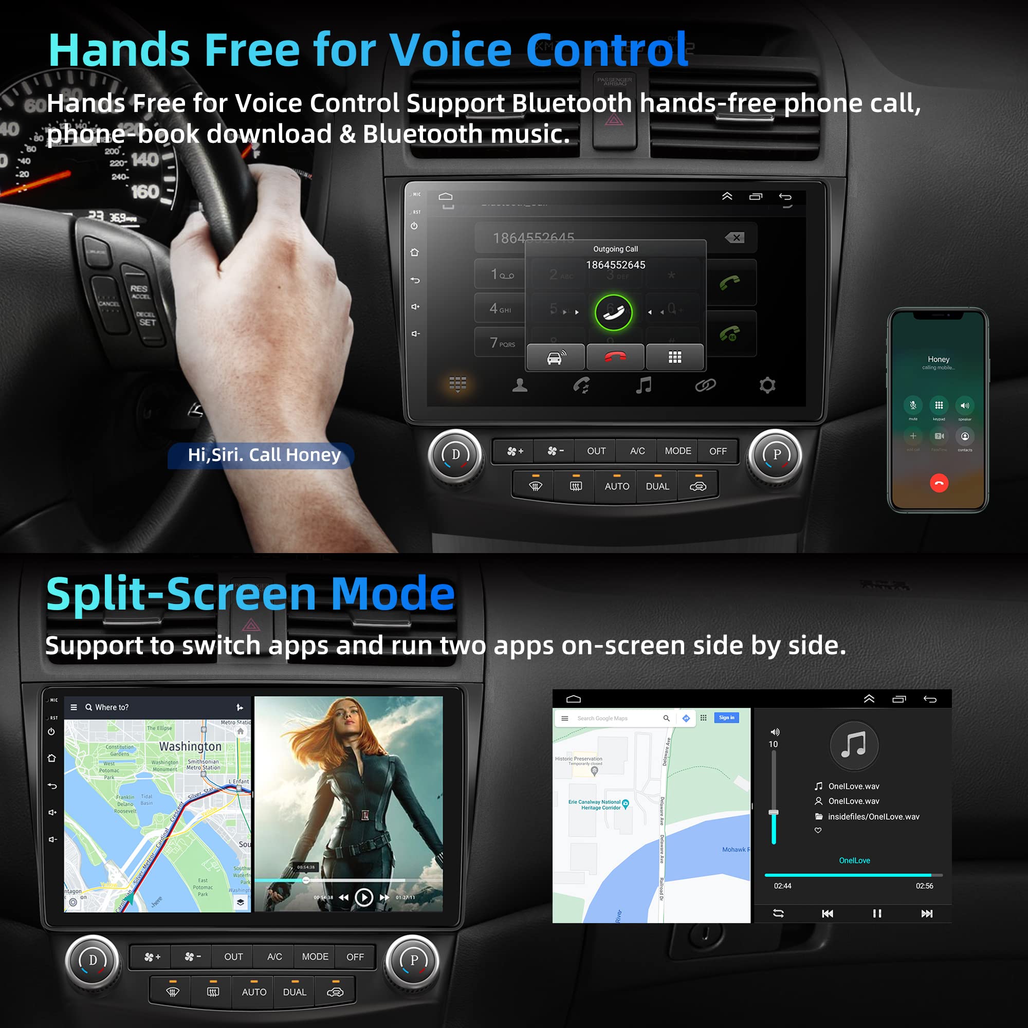 Android 12 for Hondas Accord Car Stereo Radio 2G RAM+32G ROM for 2003 ...