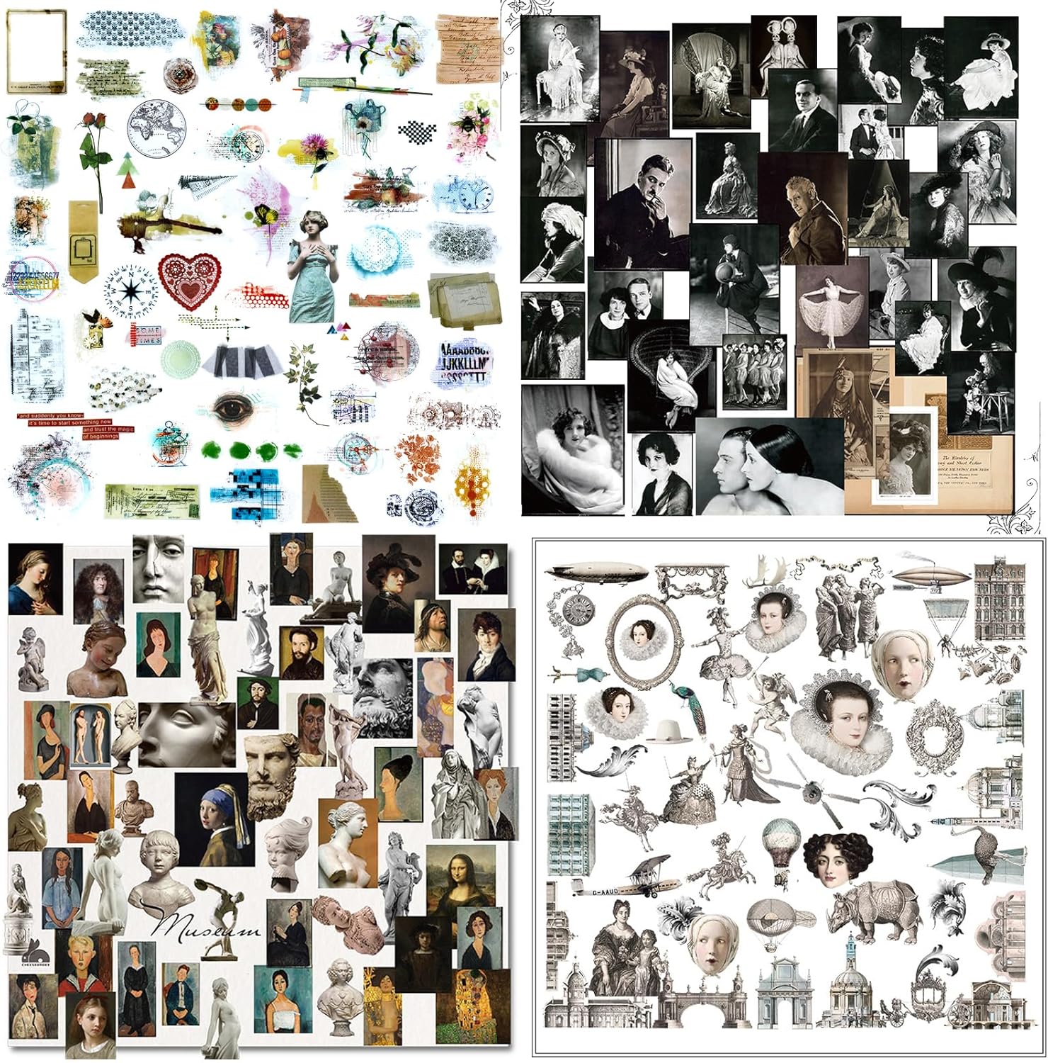 Amazon.com: CATaireen Vintage Junk Journal Items Die Cut Cutout ...