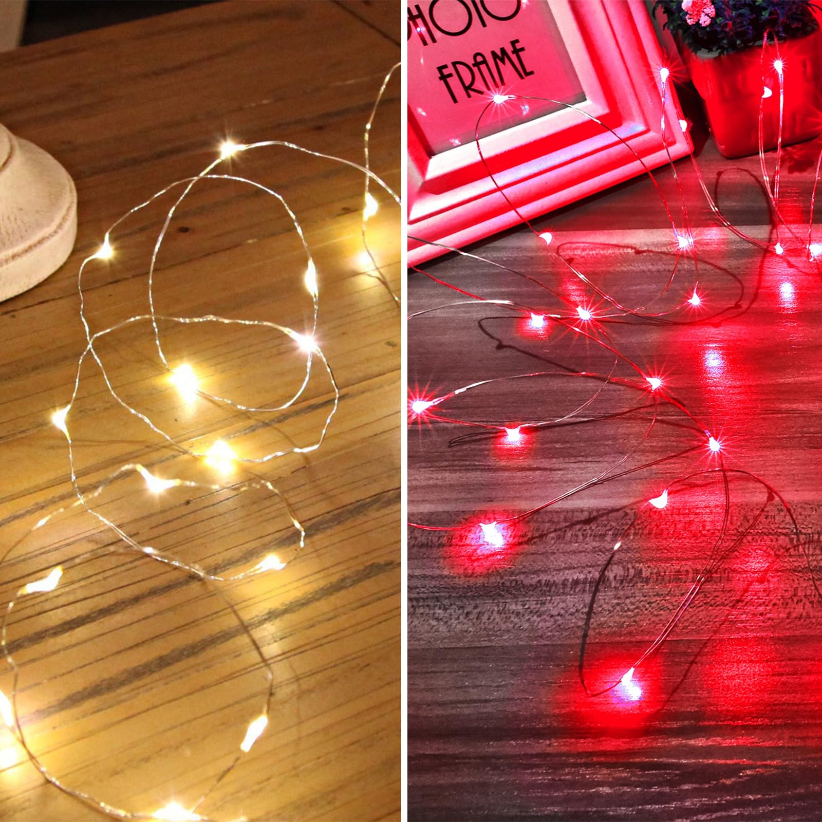 Amazon.com: Ariceleo Warm White and Red Christmas 16ft LED Lights ...