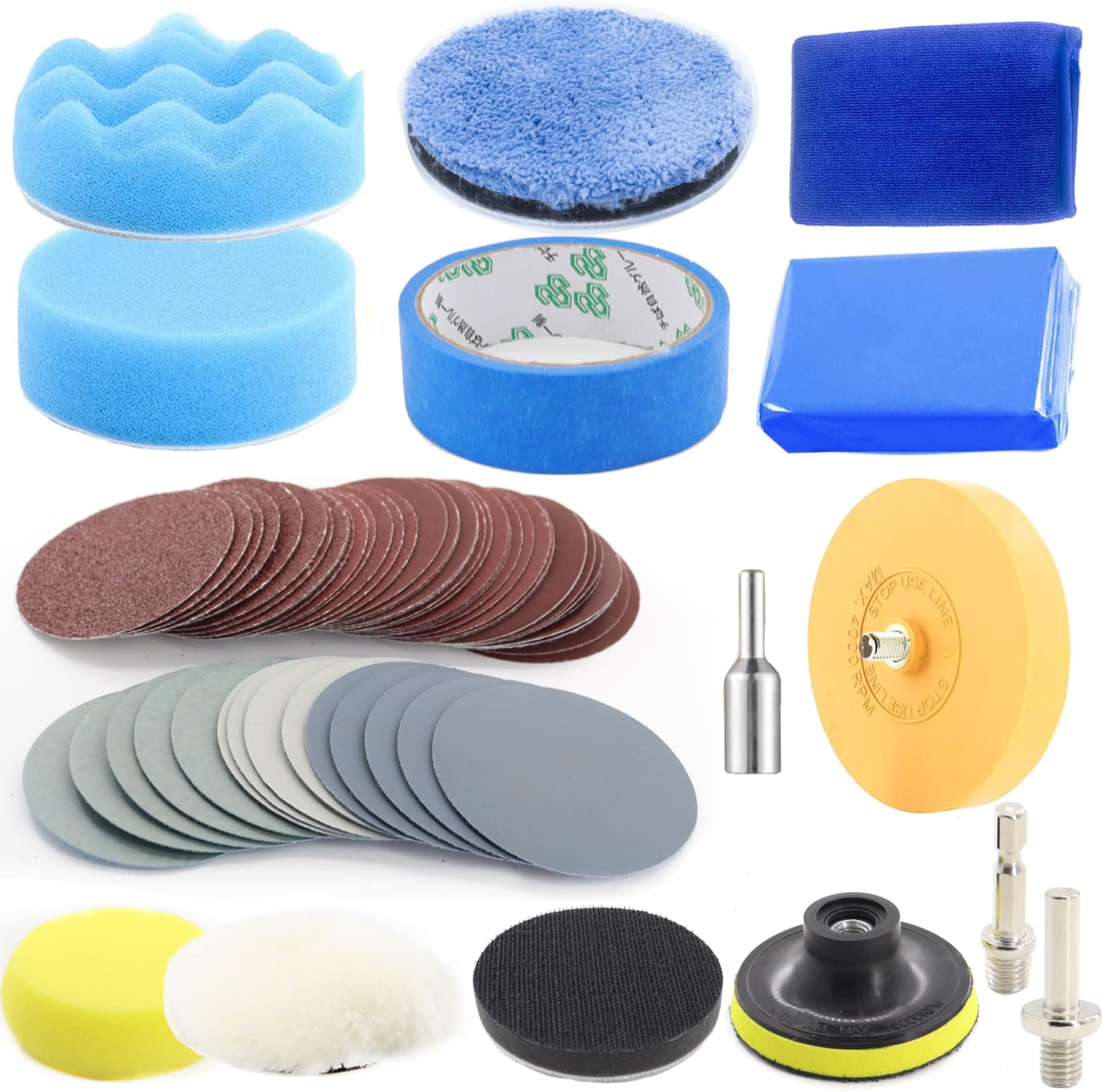 Amazon.com: 49pcs 3Inch Sanding Discs Include 40-7000# Drill Polishing ...