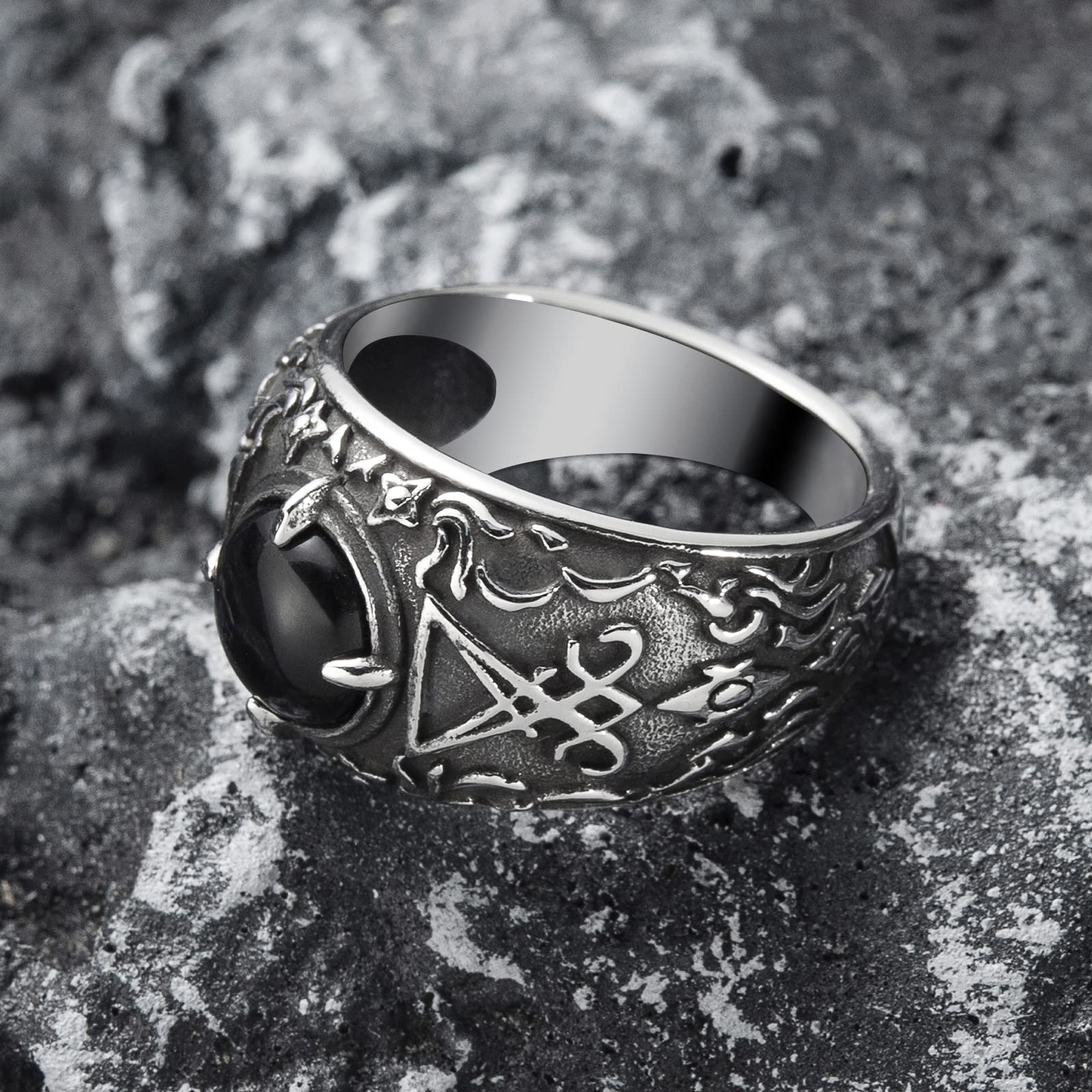 Snapklik.com : Satanic Ring Sigil Of Lucifer Satan Devil Rings For Men ...