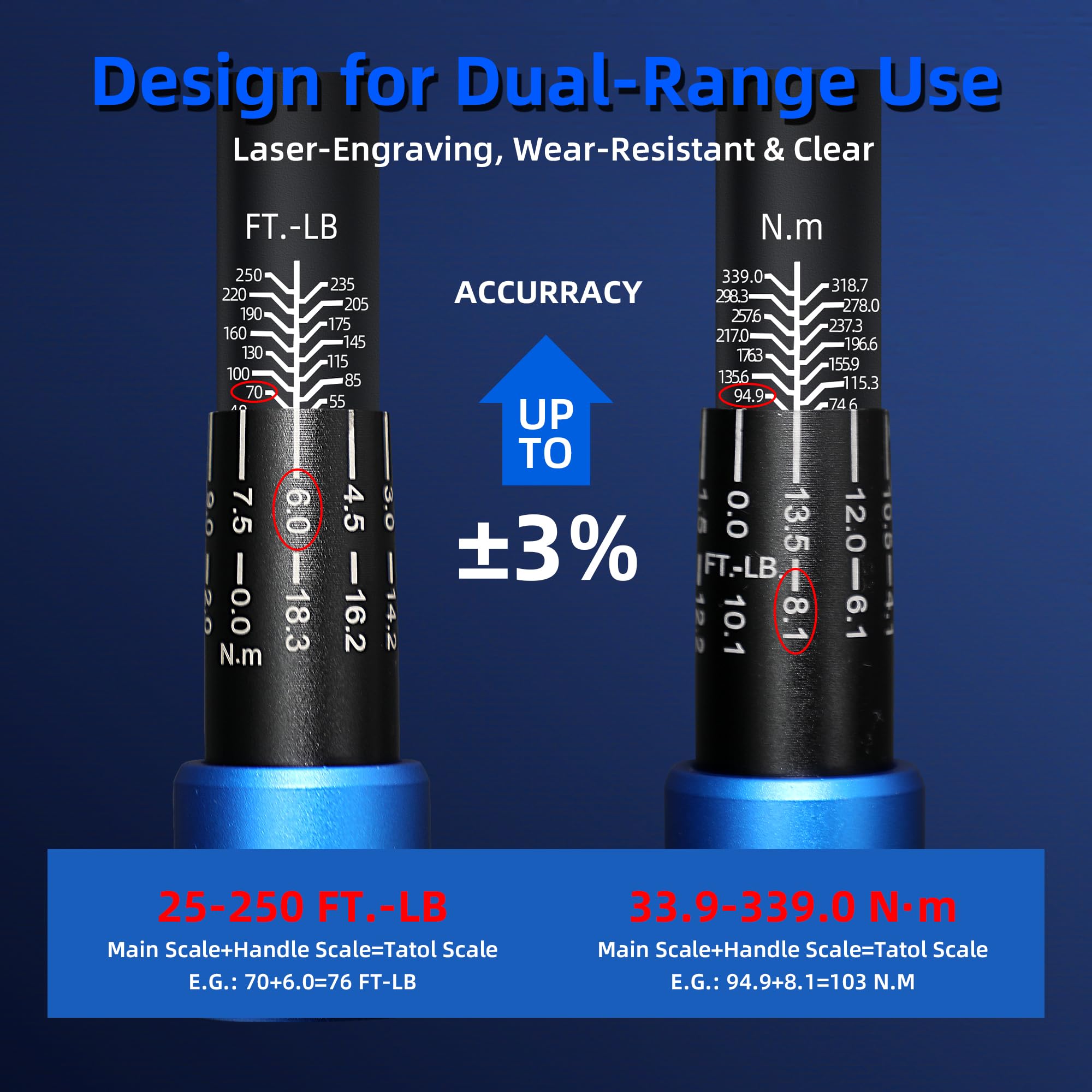 Snapklik.com : 1/2-Inch Drive Click Torque Wrench, Dual-Direction Click ...