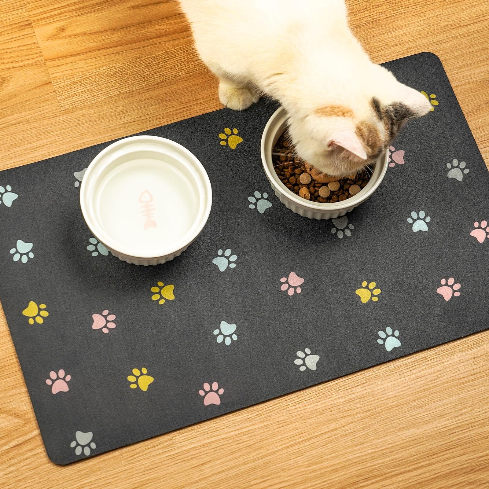Yetstock Absorbent Pet Feeding Mat for Food and Water No Stains Quick ...