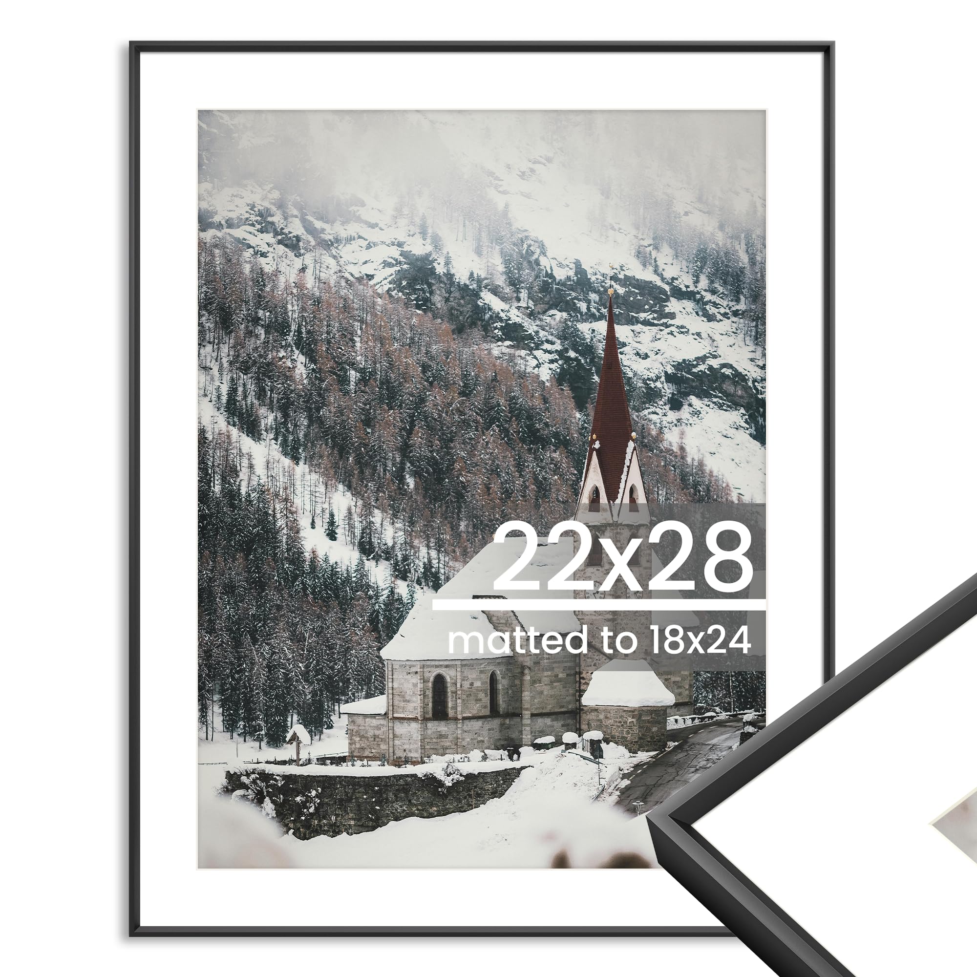Amazon.com - FLYJOE 22x28 Frame|22x28 Poster Frame Black with Mat for ...