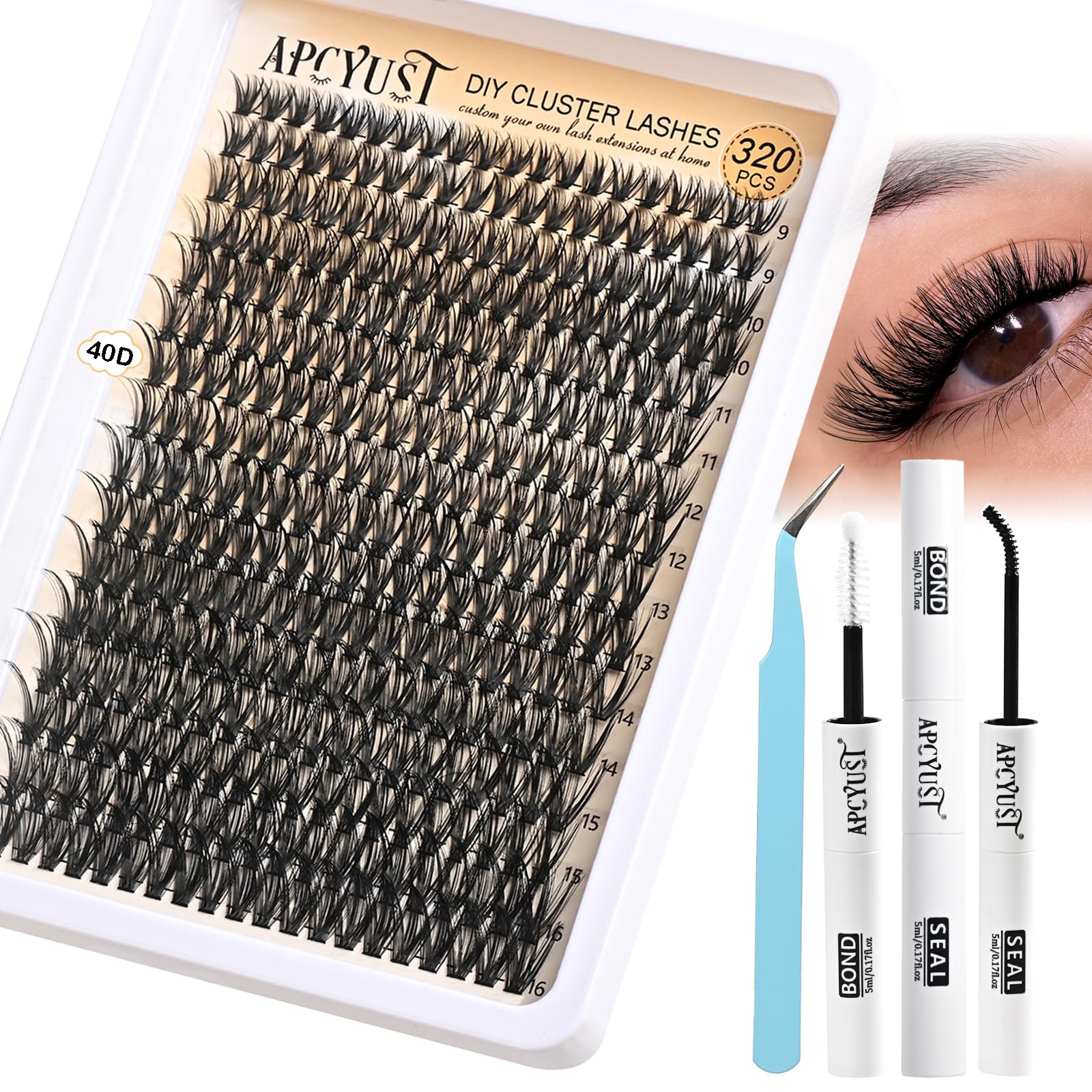 Amazon.com: APCYUST Lash Clusters Kit Wispy Lash Extension Kit 320PCS ...