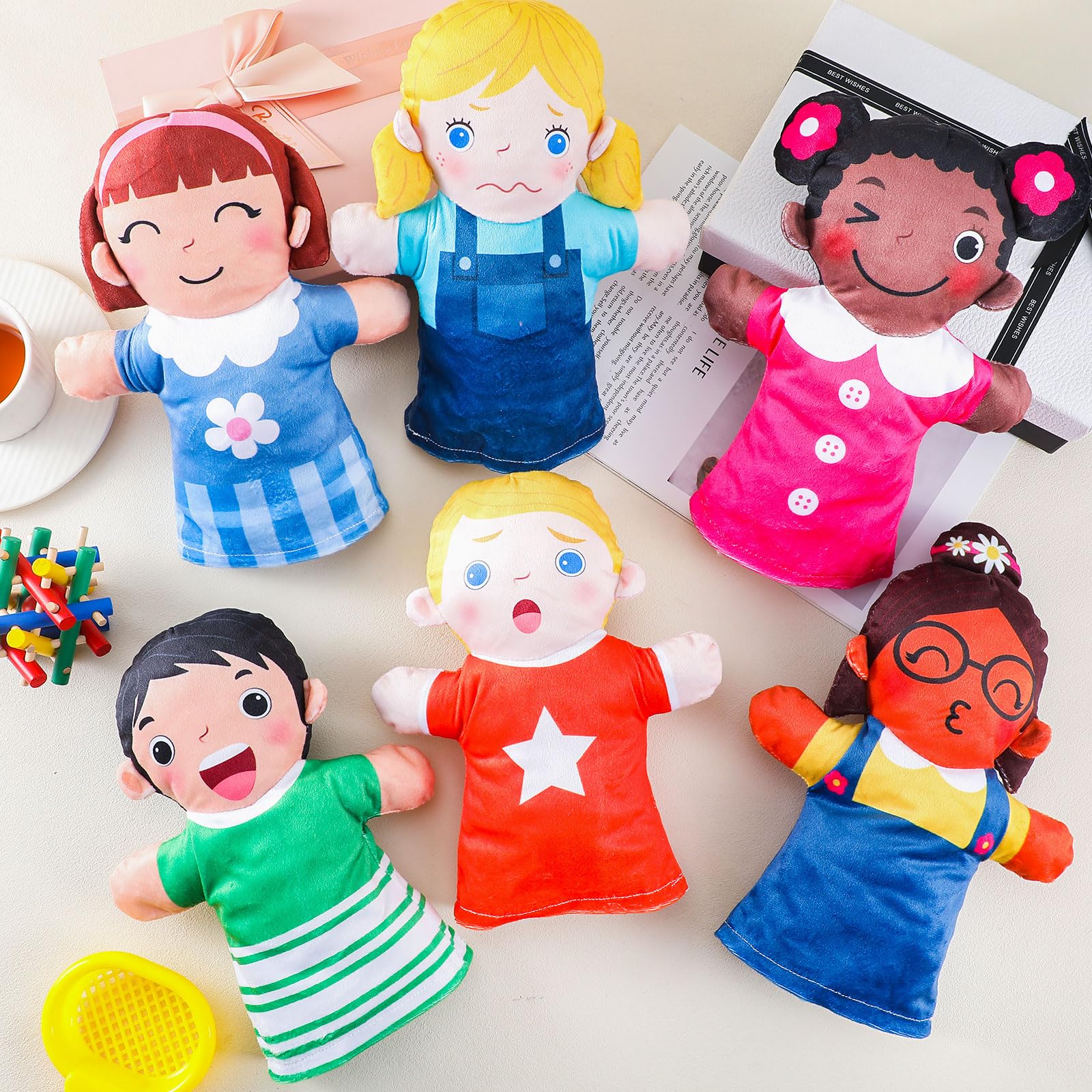 Snapklik.com : Poen 8 Pcs Hand Puppets Set For Kids Multicultural Hand ...