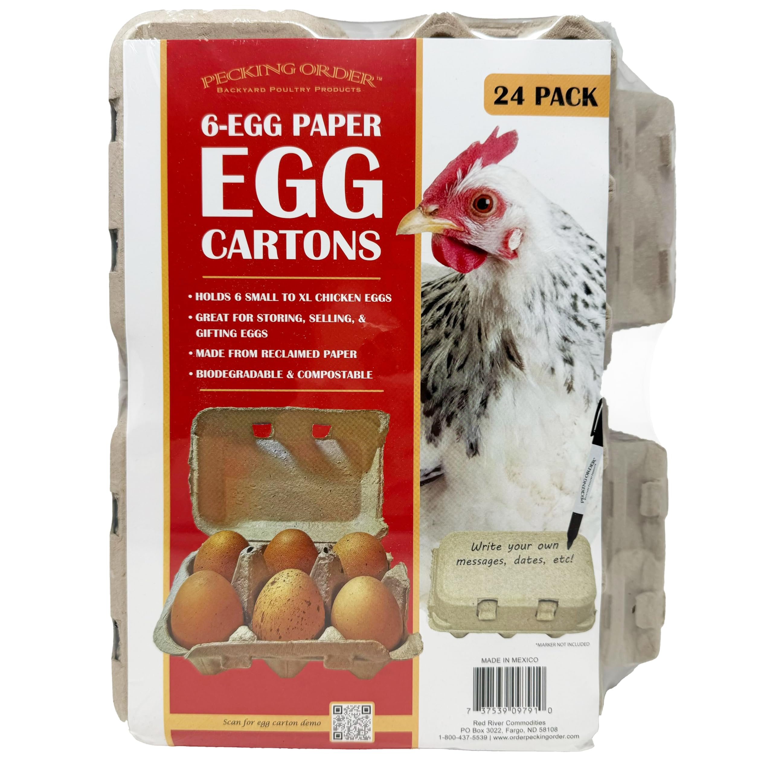 Amazon.com: 6-Egg Paper Egg Cartons - 24 Pack : Home & Kitchen