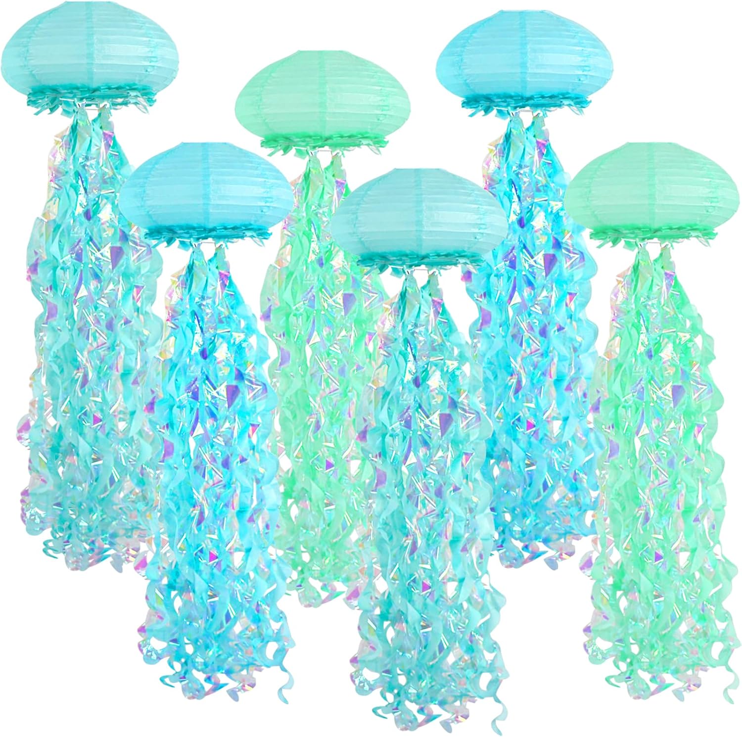 Jellyfish Paper Lanterns, under the sea party decorations, Light Blue ...