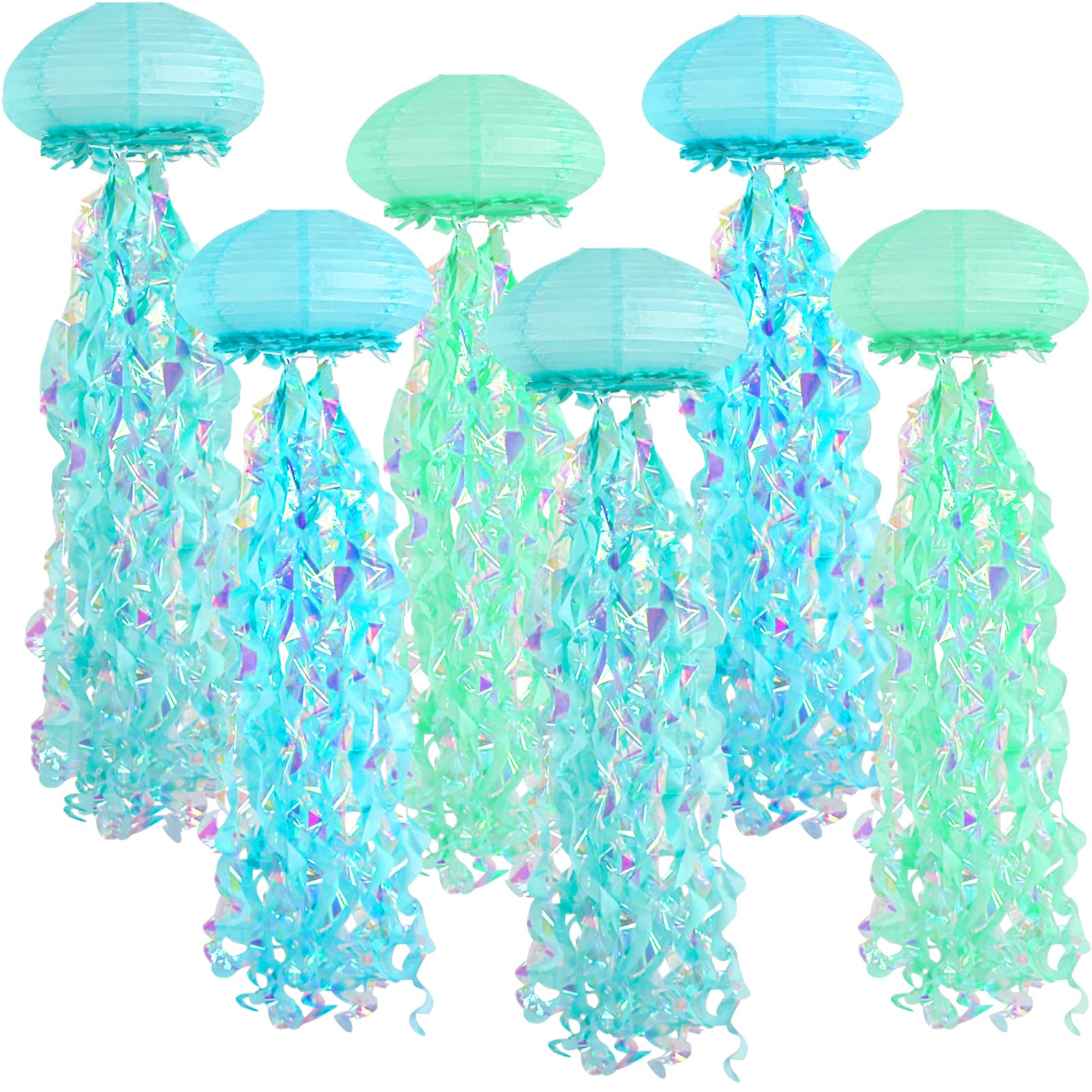 Jellyfish Paper Lanterns, under the sea party decorations, Light Blue ...