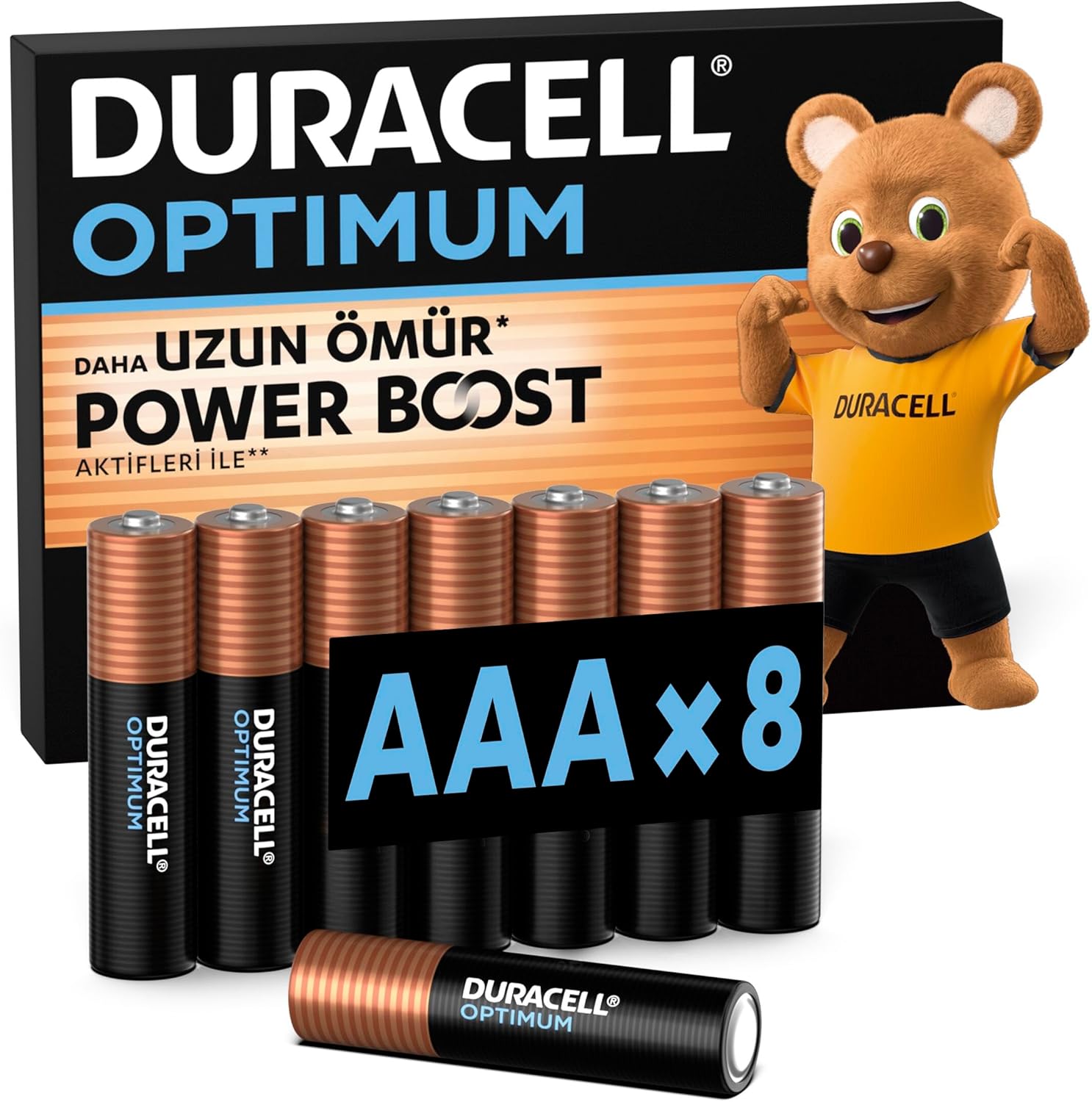 Duracell Optimum AAA İnce Kalem Pil (8’li Paket) - Alkalin Pil 1,5V ...