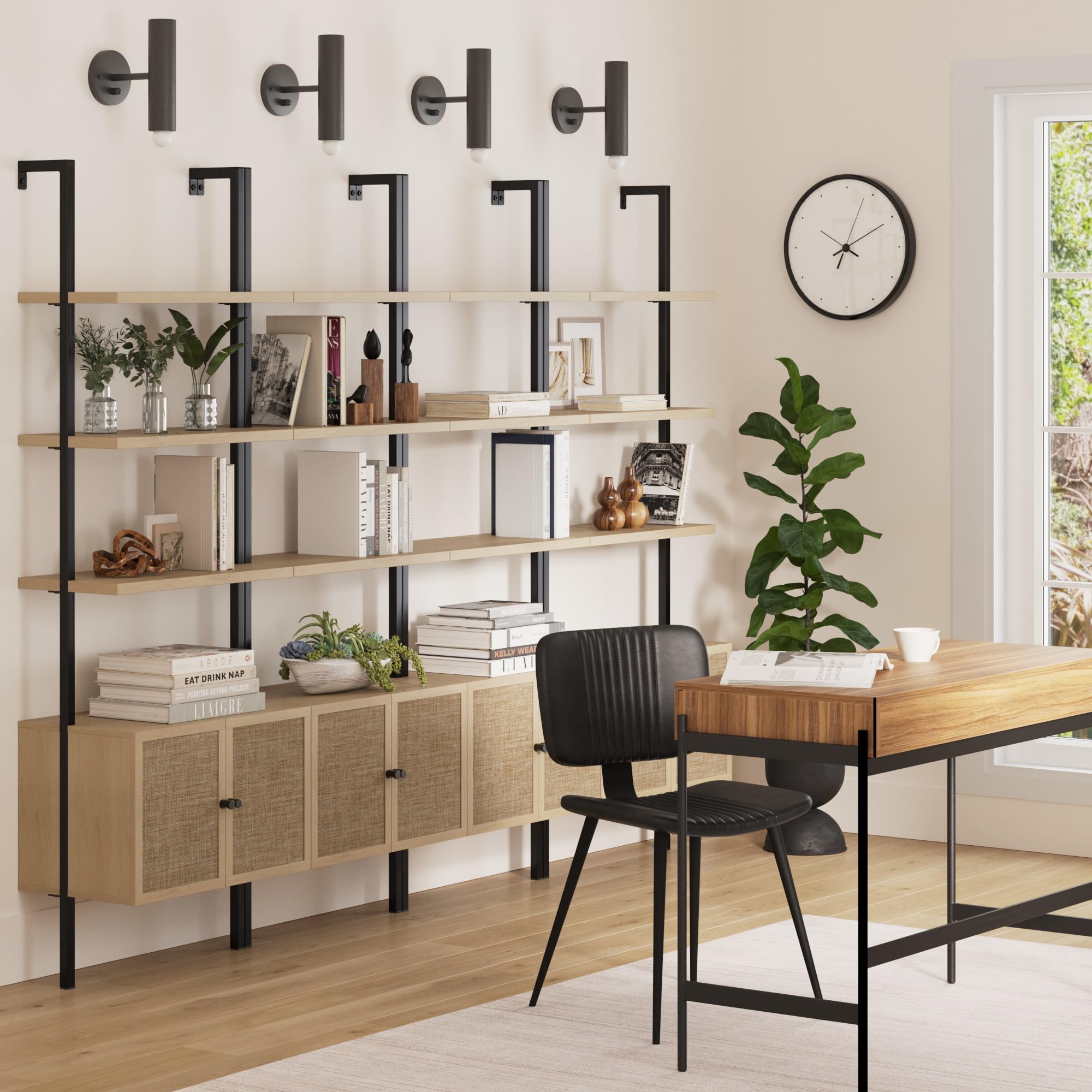 Snapklik.com : Nathan James Theo Industrial Open Shelf Bookcase