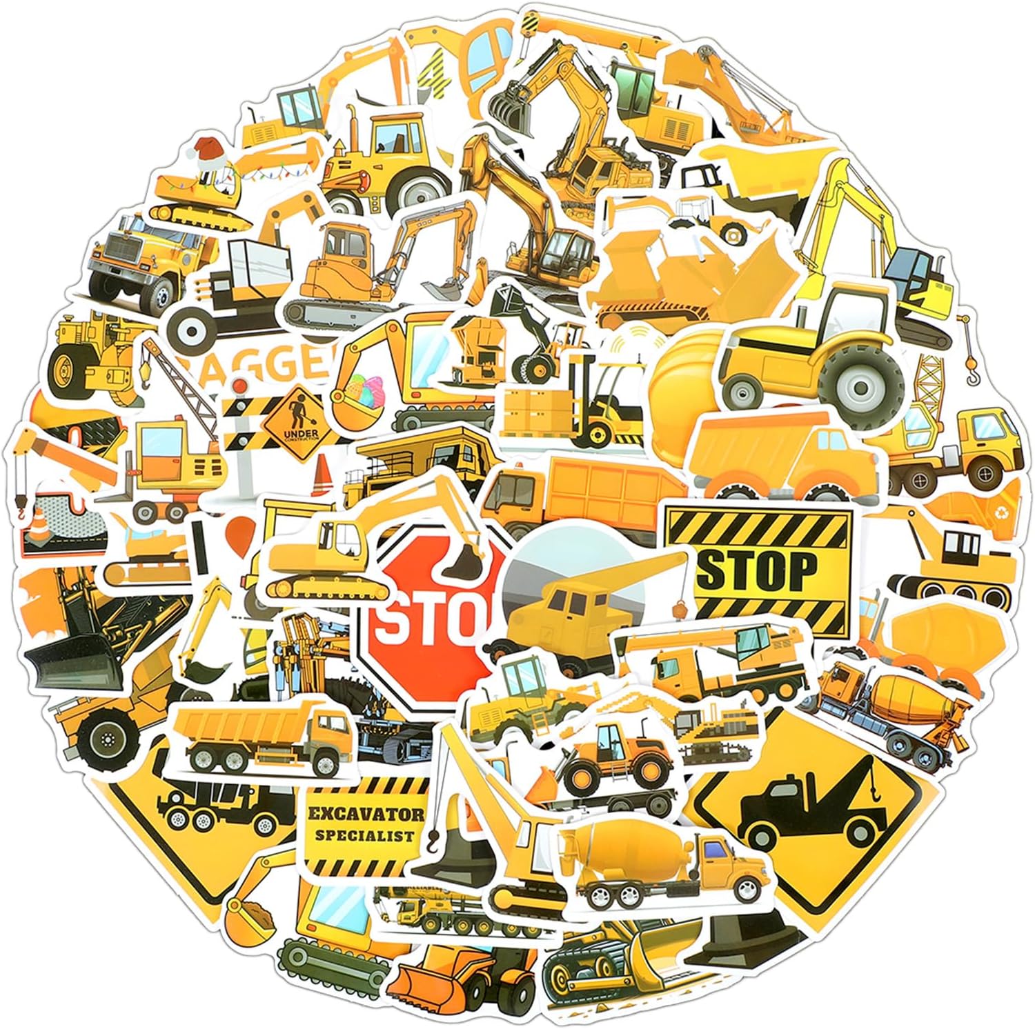 Amazon.com: 110PCS Construction Stickers Truck Stickers Vehicle Truck ...